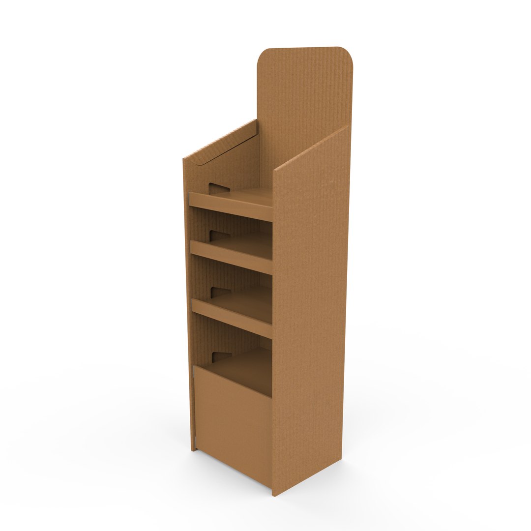 3D Model Point Of Sale Cardboard Display Stand - TurboSquid 2315250