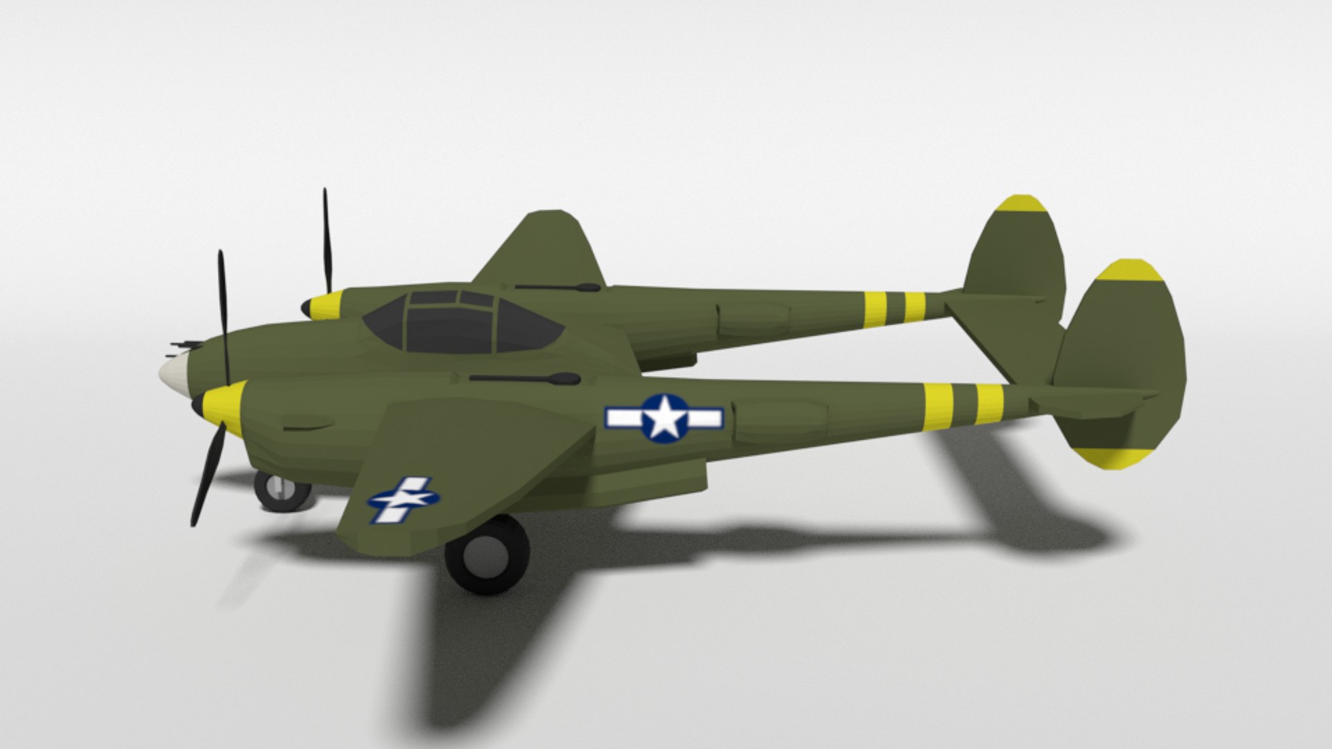 3D Lockheed P38 - Lighting Model - TurboSquid 1533840