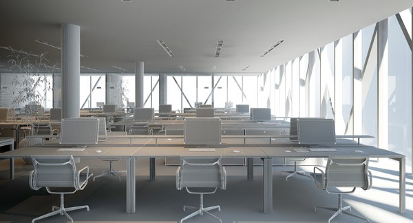 commercial office interior 3d model