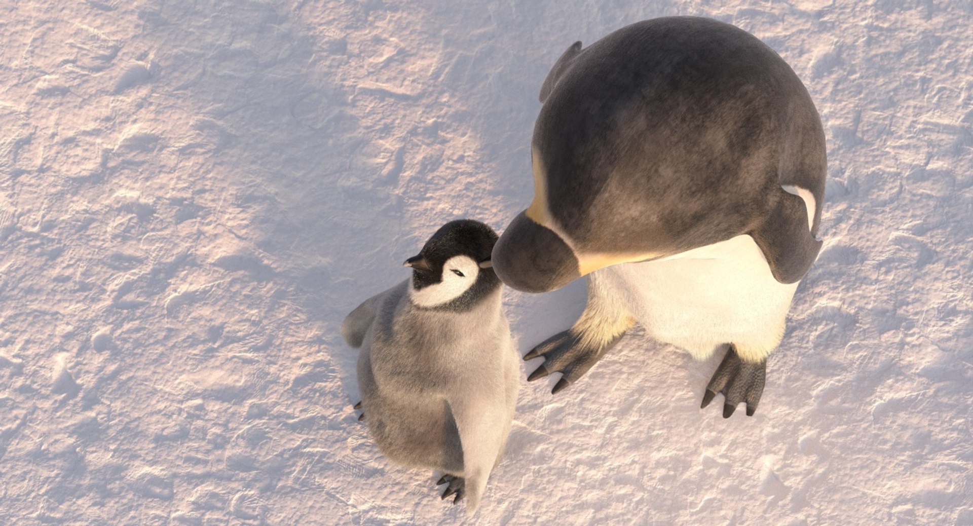 Group Emperor Penguins 3d Max