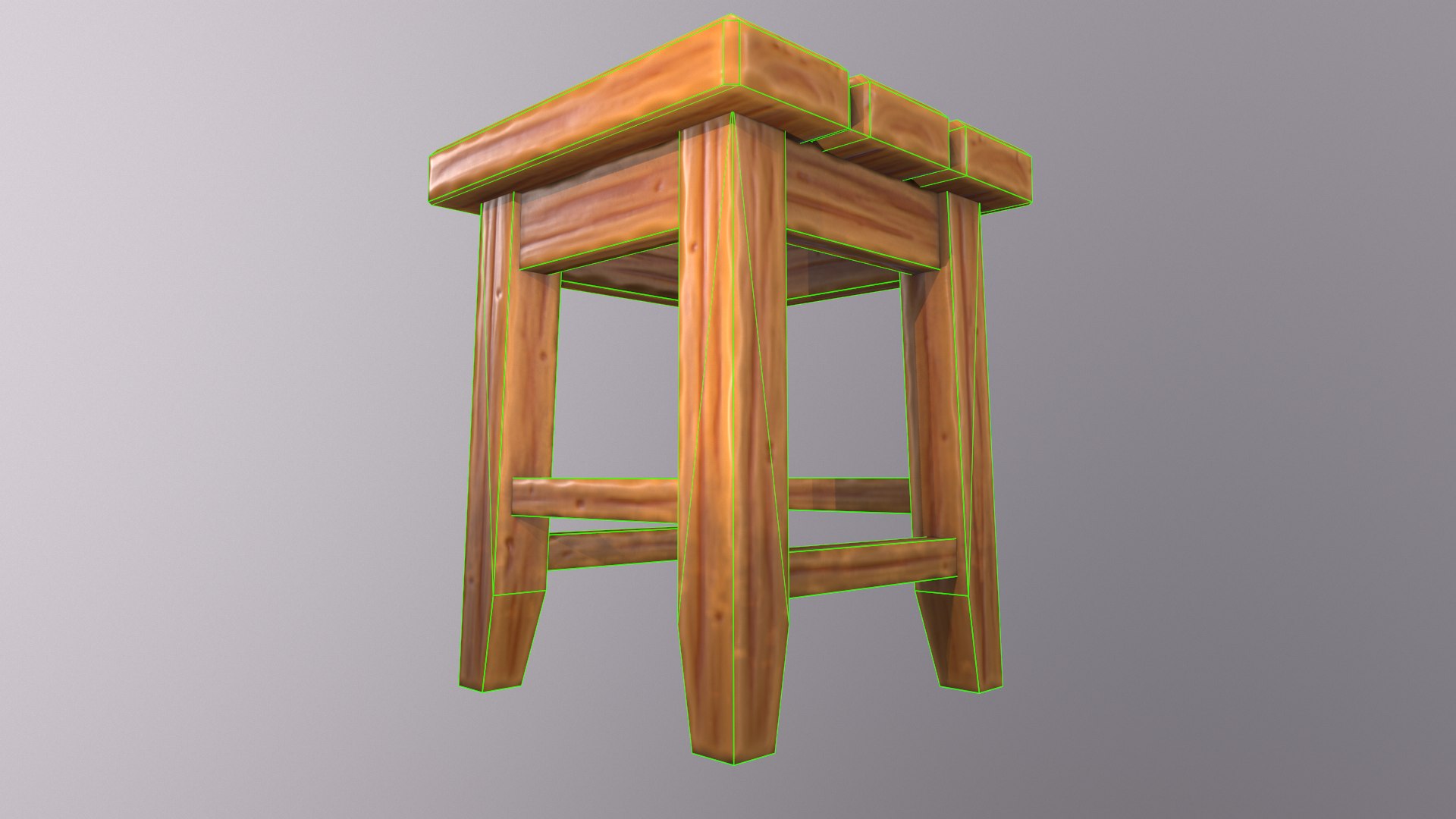 3D Stylized Medieval Stool - TurboSquid 1974021