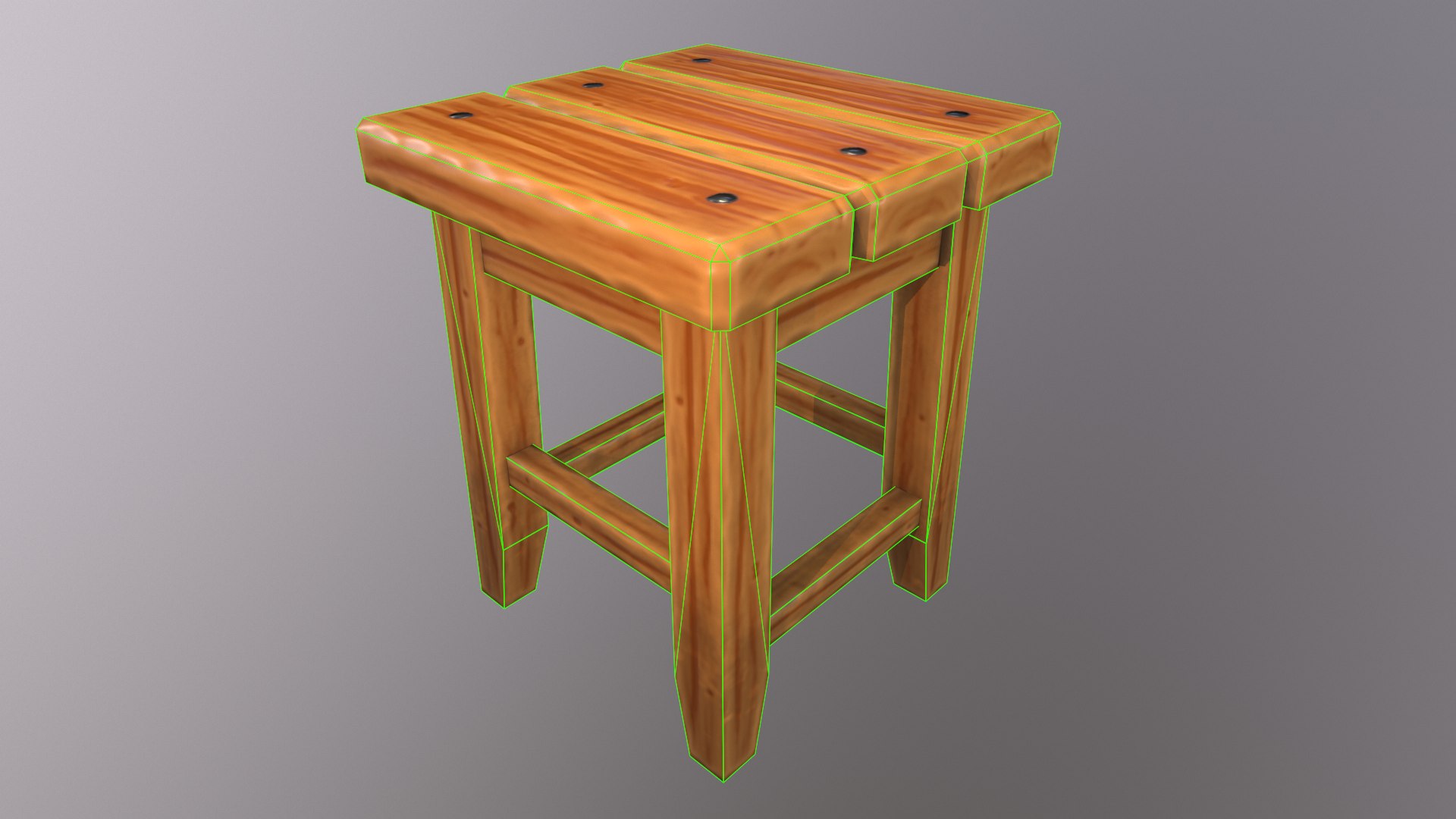 3D Stylized Medieval Stool - TurboSquid 1974021