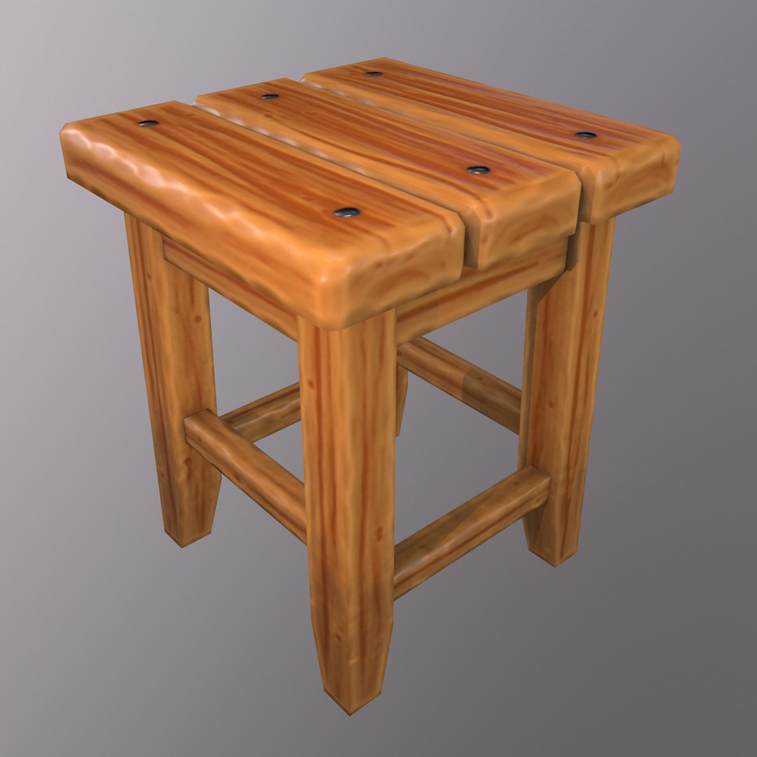 3D Stylized Medieval Stool - TurboSquid 1974021