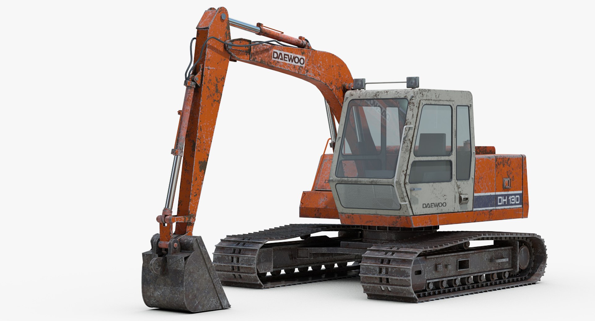 Daewoo Dh130 Excavator Model - TurboSquid 1276968