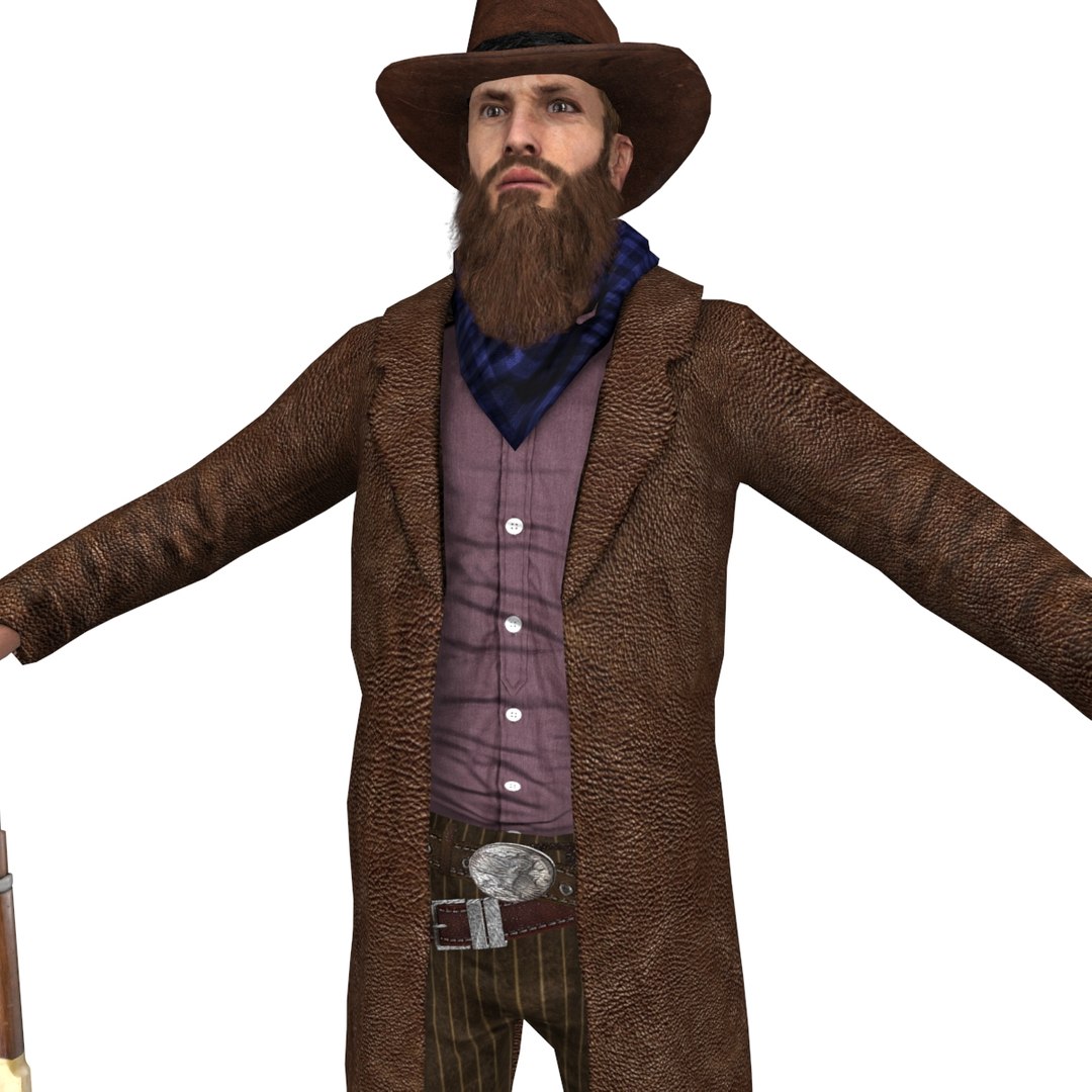 3d Model Cowboy Belt Revolver