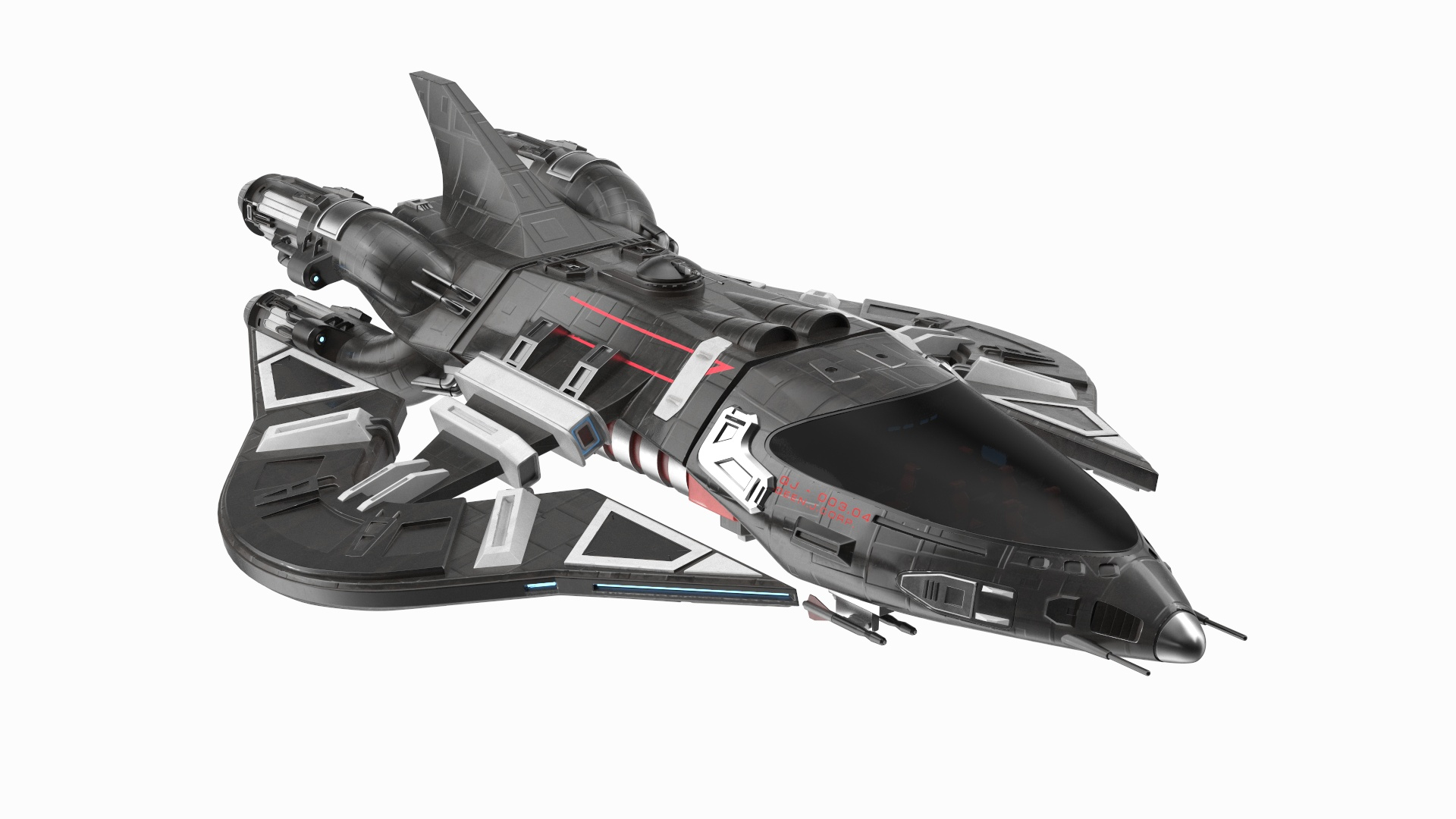 Sci-Fi Space Fighter Craft Black Model - TurboSquid 2222439