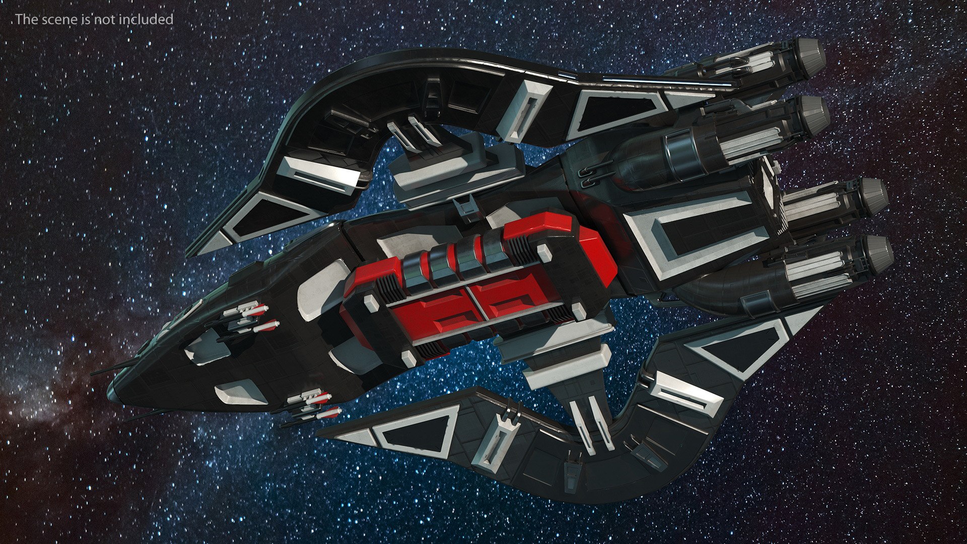 Sci-Fi Space Fighter Craft Black Model - TurboSquid 2222439