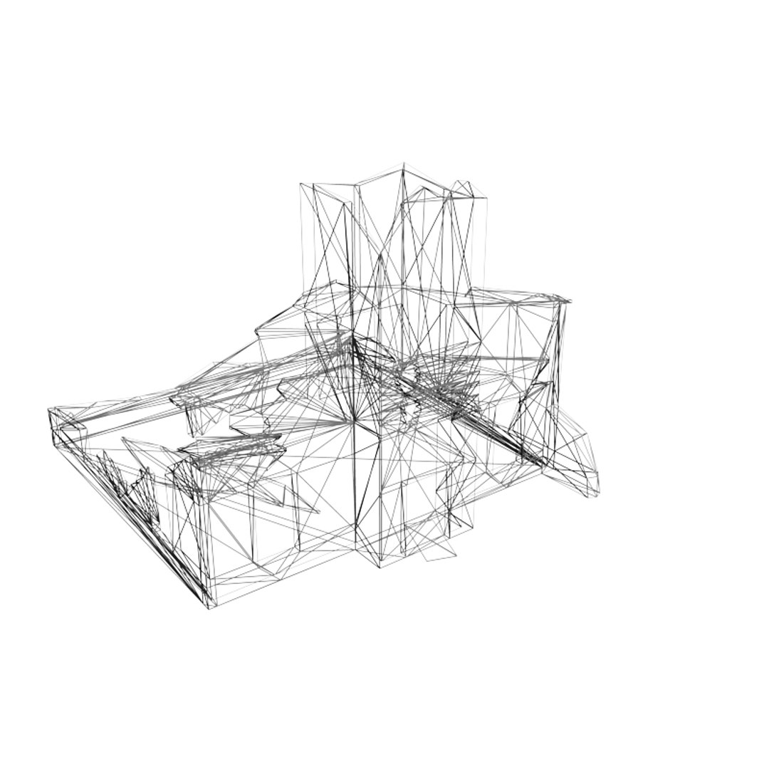 ruined building clock tower 3d model