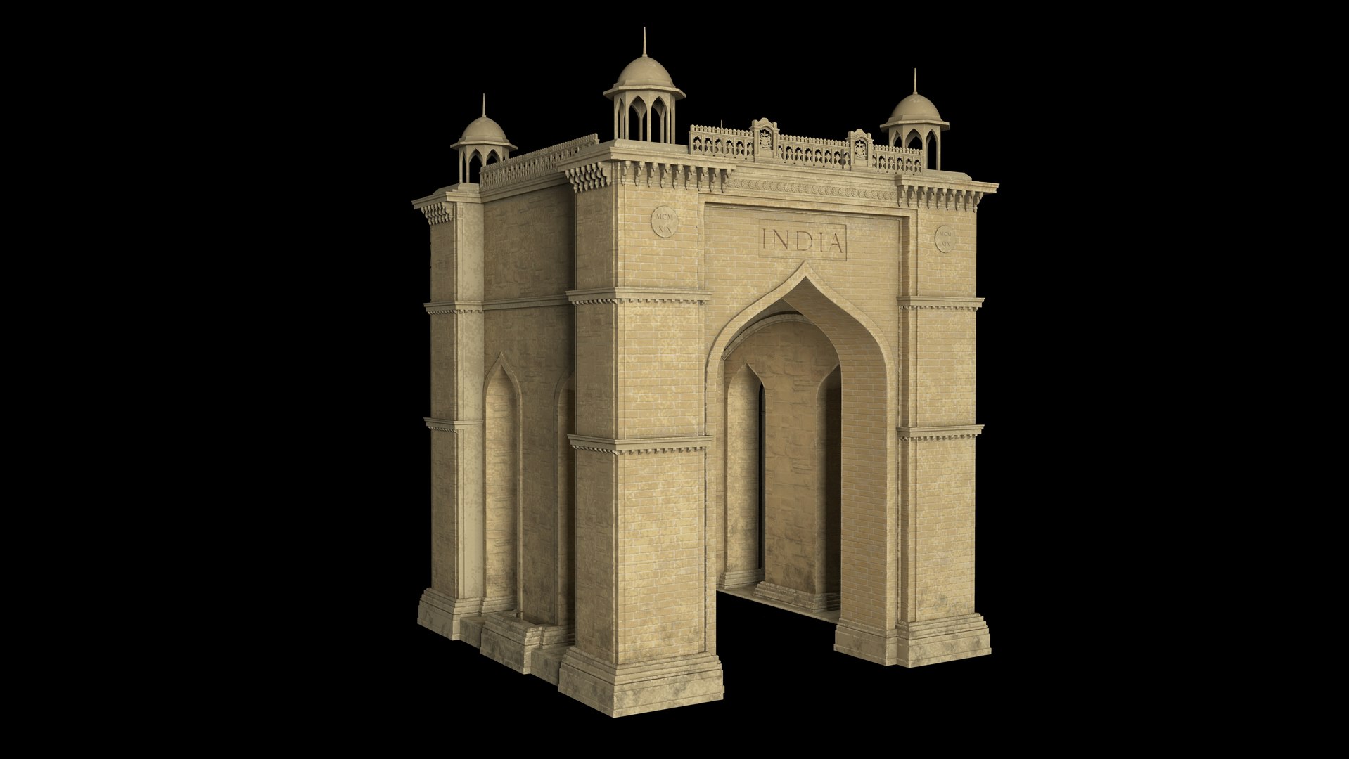 Combination india gate 3D model - TurboSquid 1404123