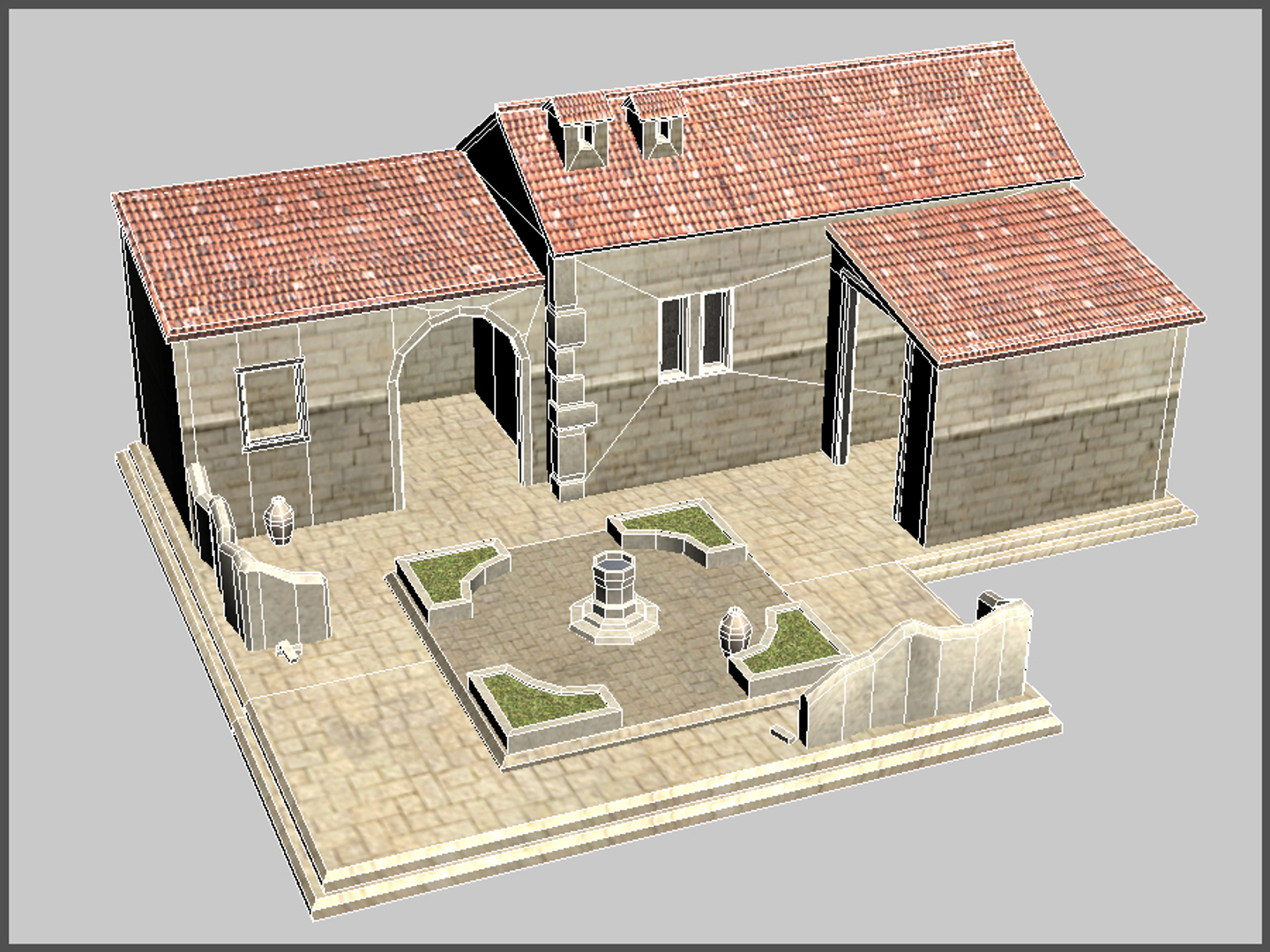 3d model classic greek buildings house
