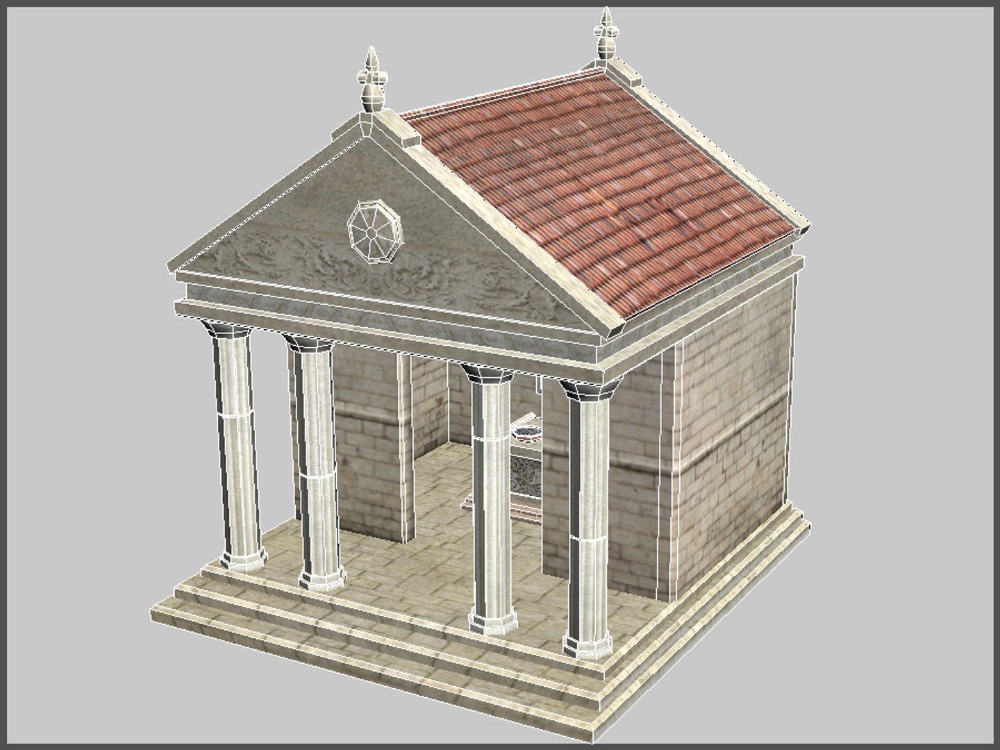 3d model classic greek buildings house