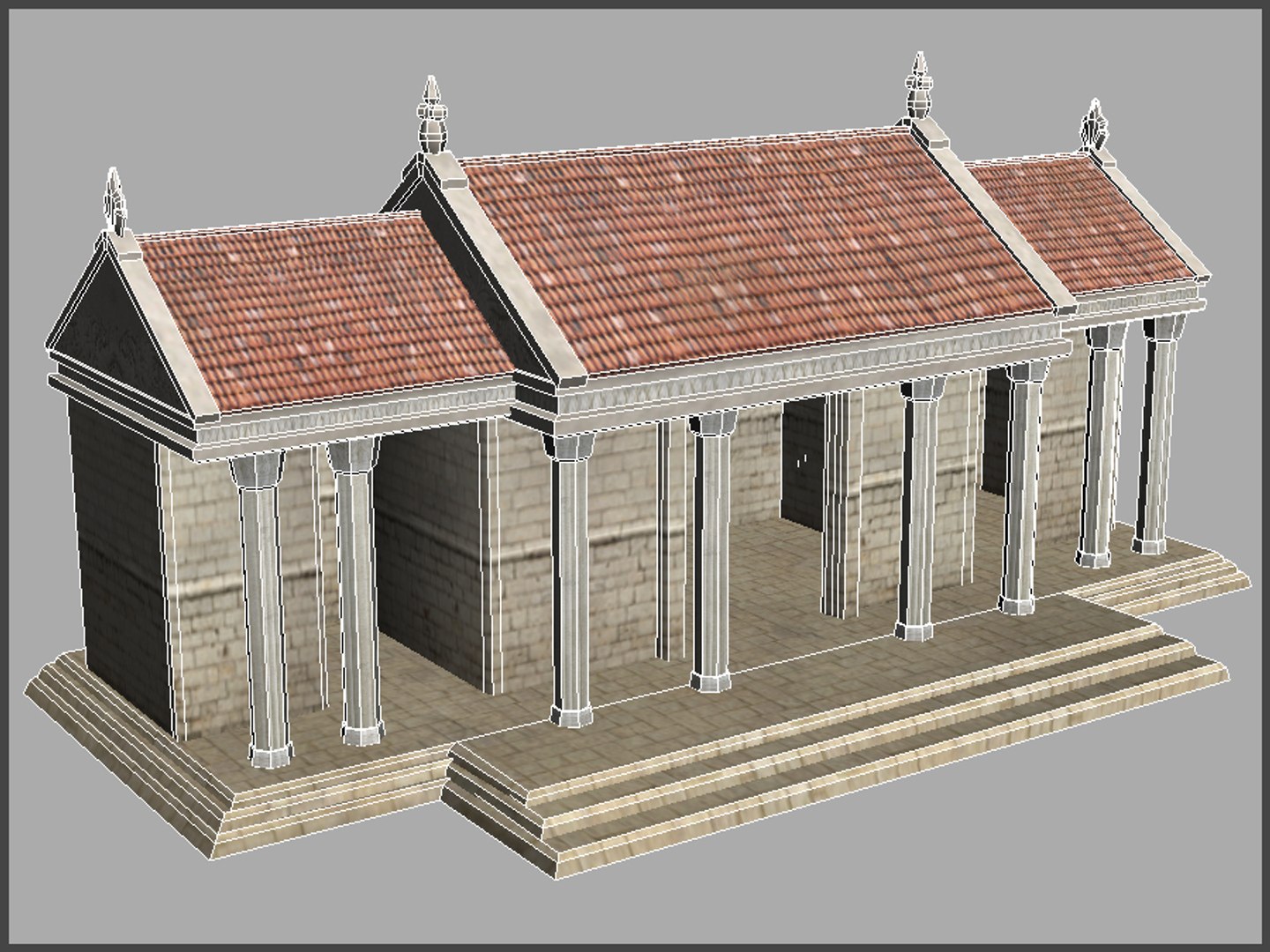 3d model classic greek buildings house