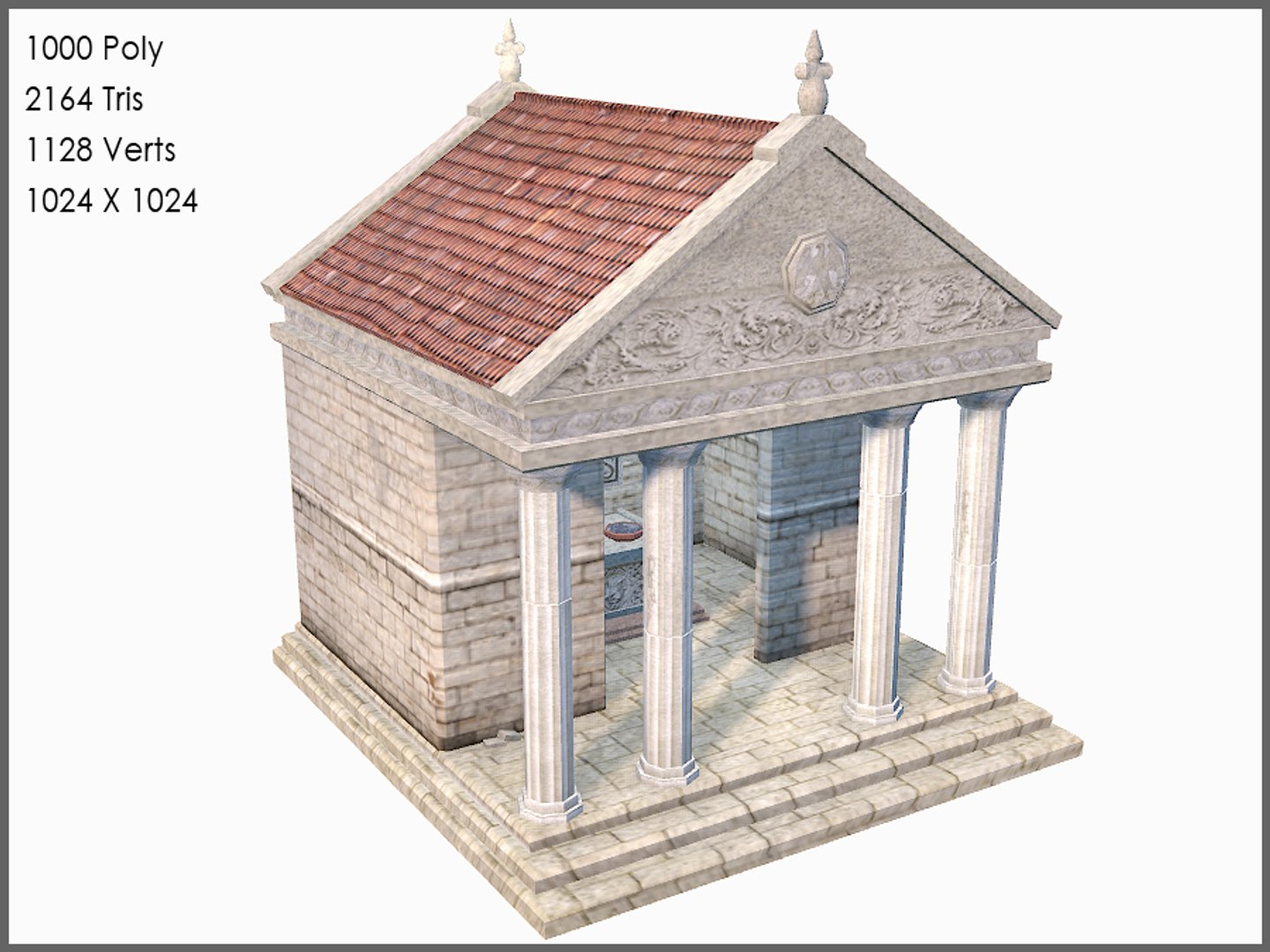 3d model classic greek buildings house