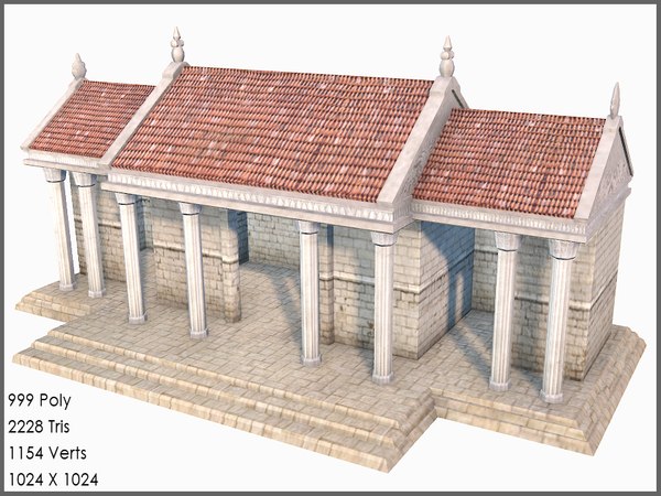 3d model classic greek buildings house