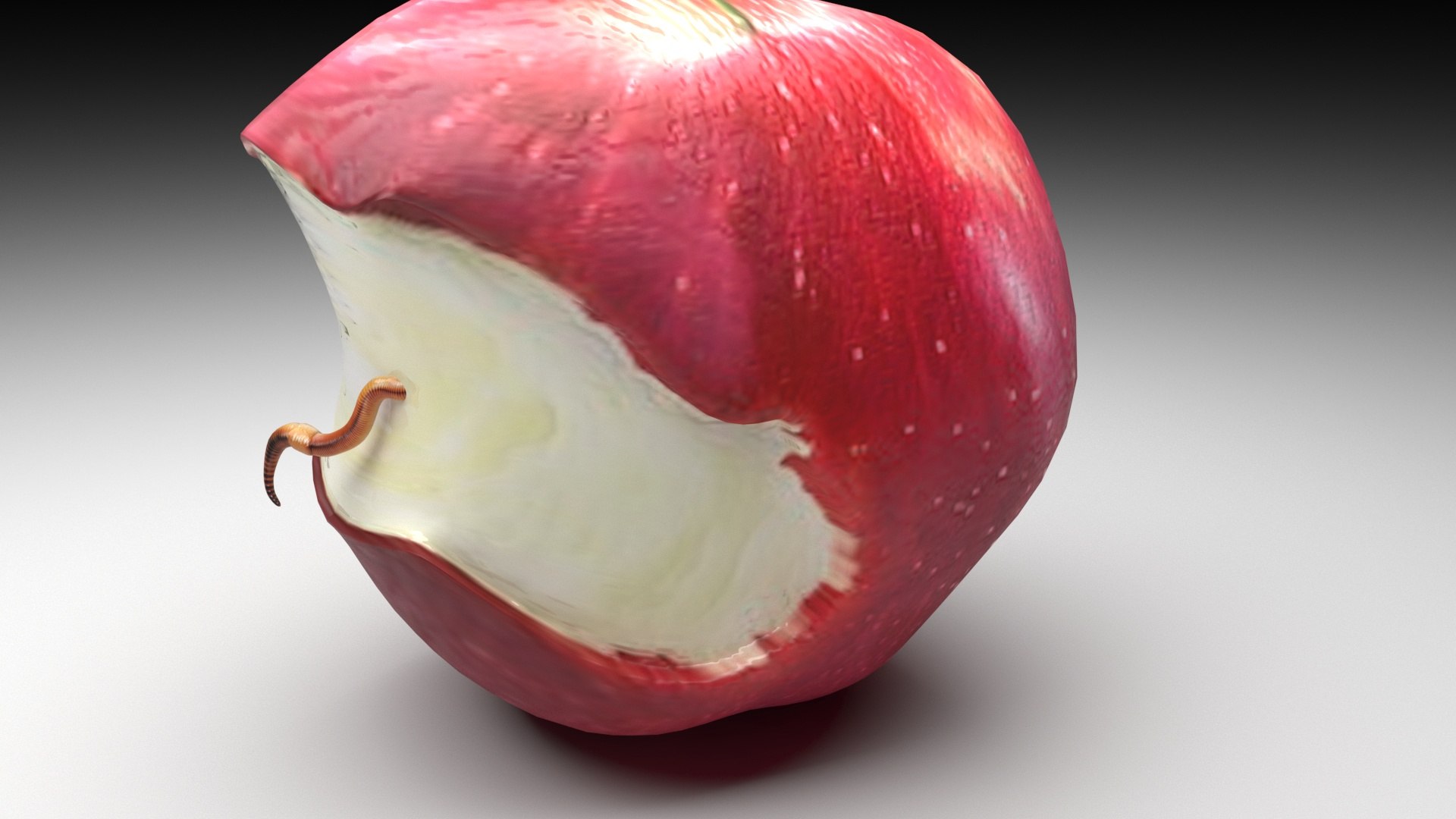 3D Worm In Apple Model - TurboSquid 1841797