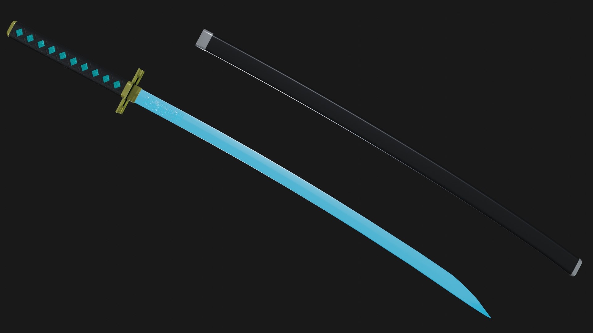 3D модель Меч и ножны Муичиро Токито - TurboSquid 2081873