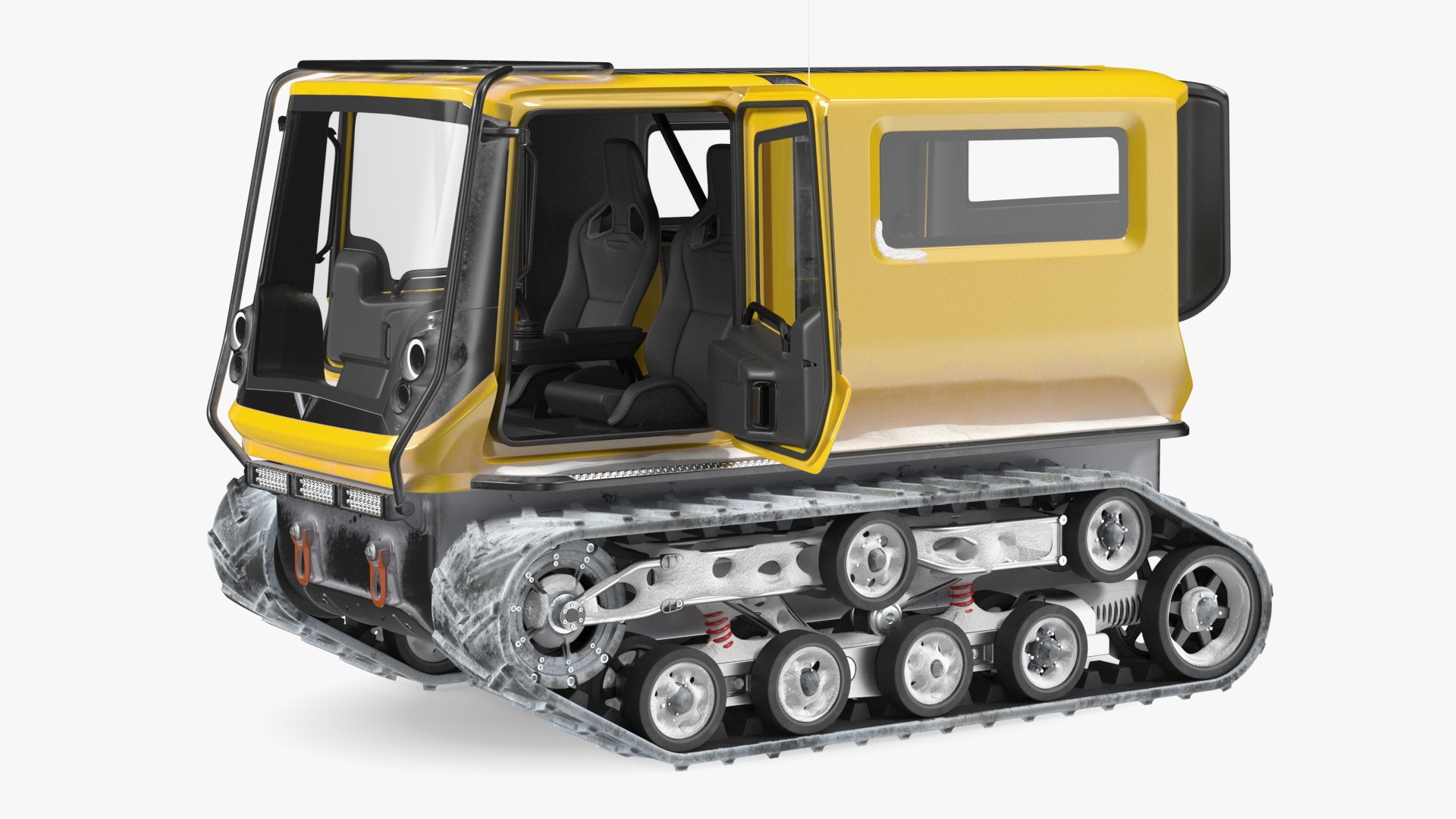 3D model Snowy Arctica Exploration Vehicle Yellow Rigged for Maya ...