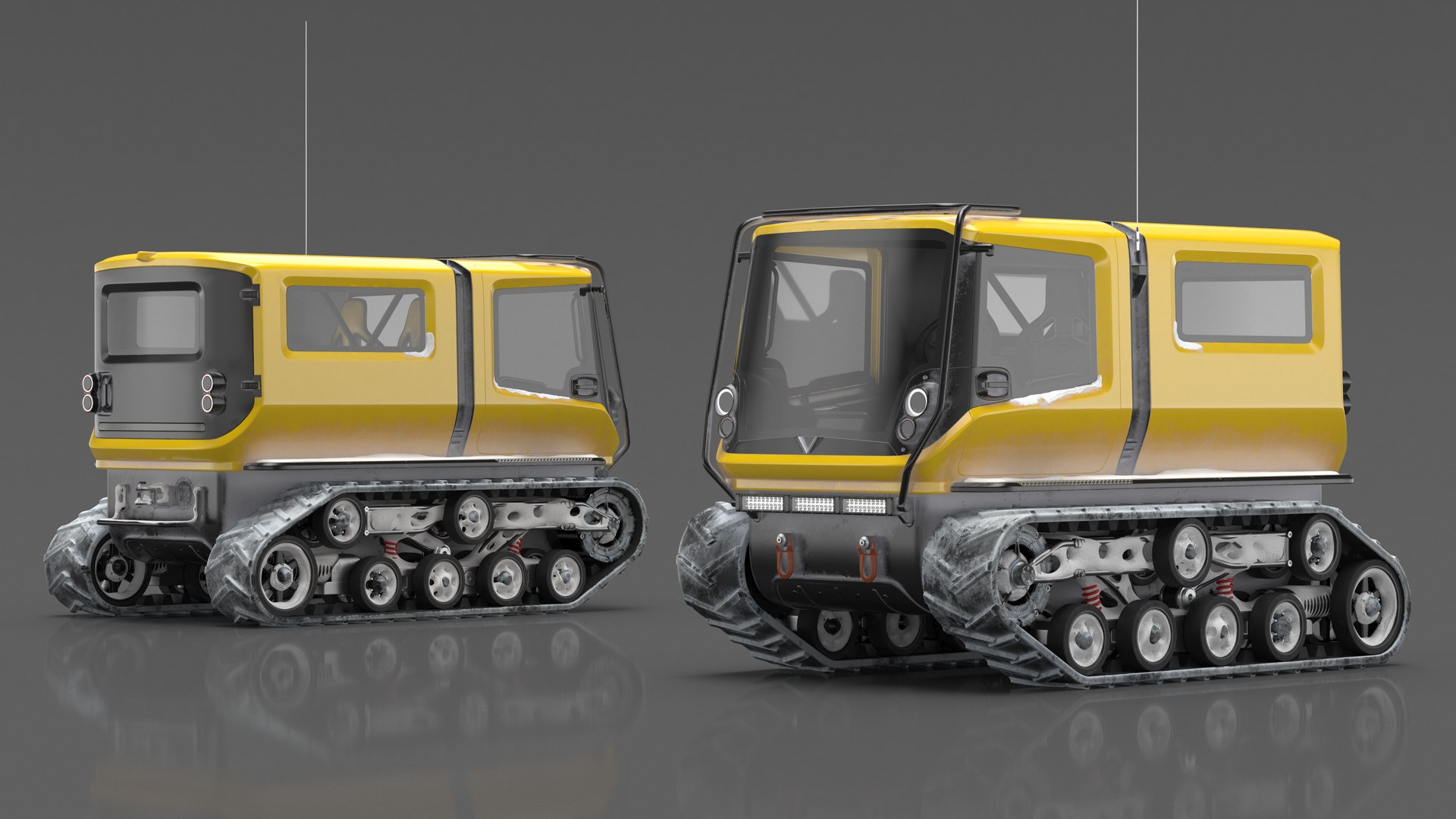 3D model Snowy Arctica Exploration Vehicle Yellow Rigged for Maya ...