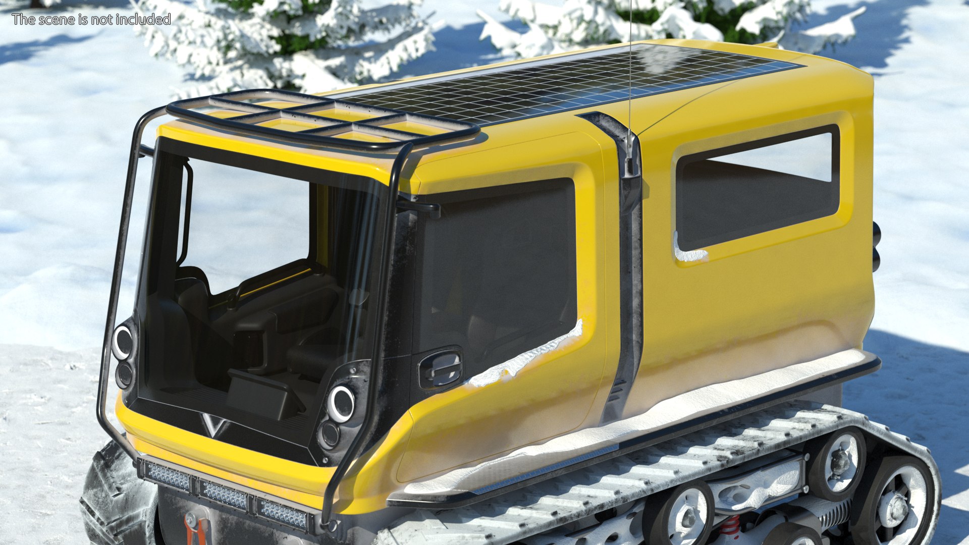 3D model Snowy Arctica Exploration Vehicle Yellow Rigged for Maya ...