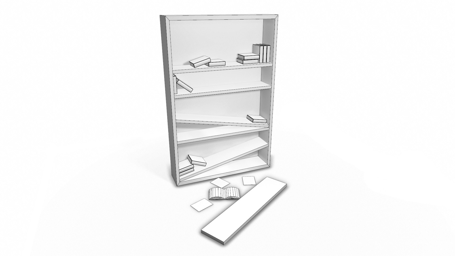 Dusty book shelf 3D model - TurboSquid 1467544