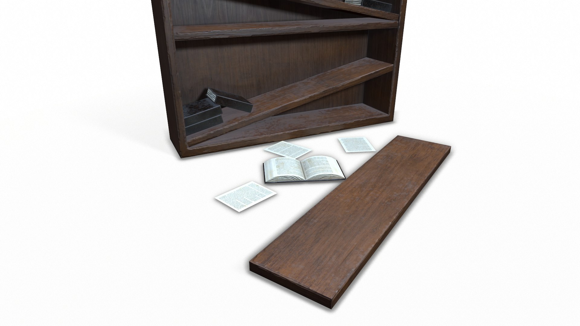 Dusty book shelf 3D model - TurboSquid 1467544