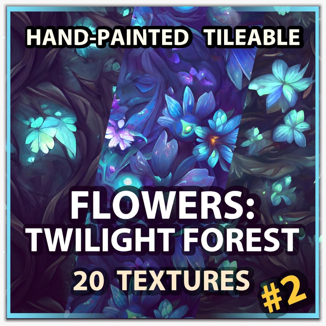 3D model Flowers - Dark Forest - 20 TEXTURES - Hand painted Tileable ...