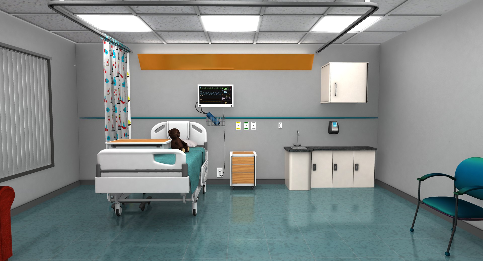 children s hospital room obj