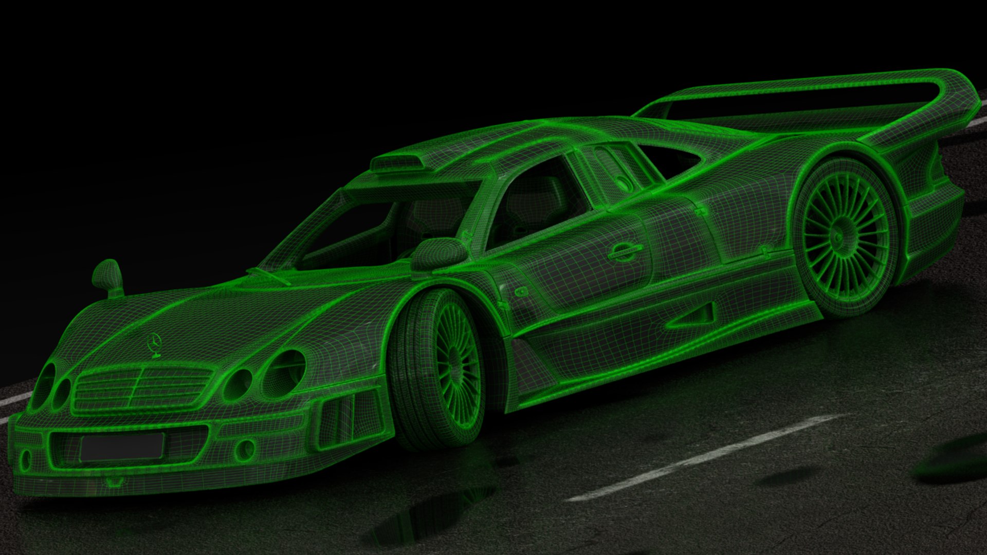 Mercedes-benz Clk-gtr 1997 3d Model