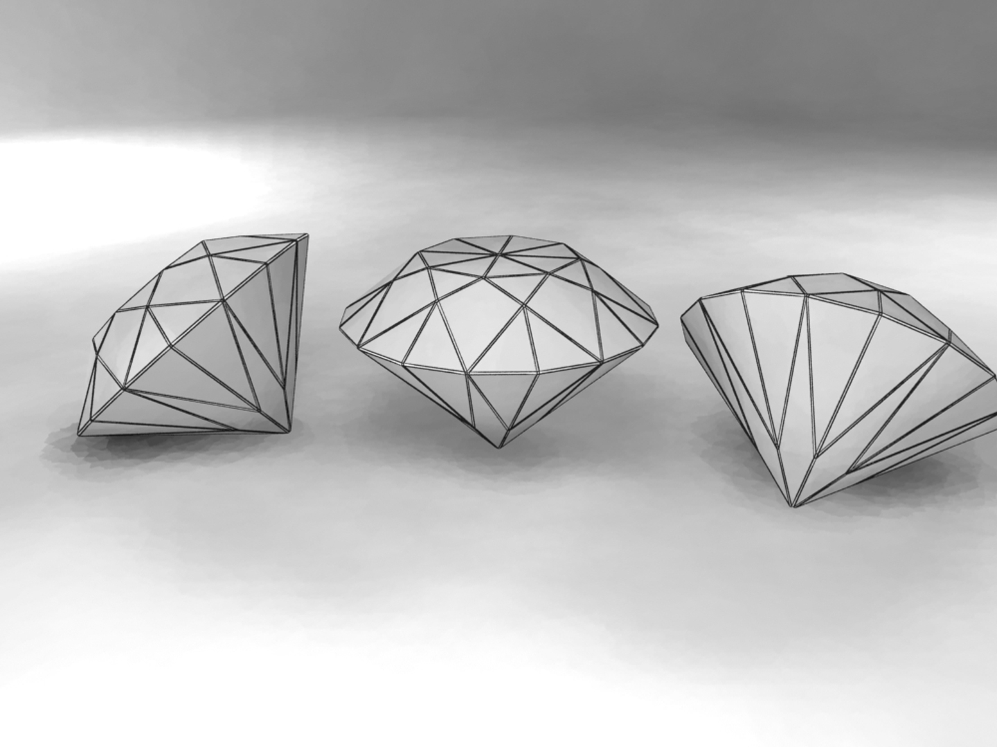 3d model diamond emerald amber