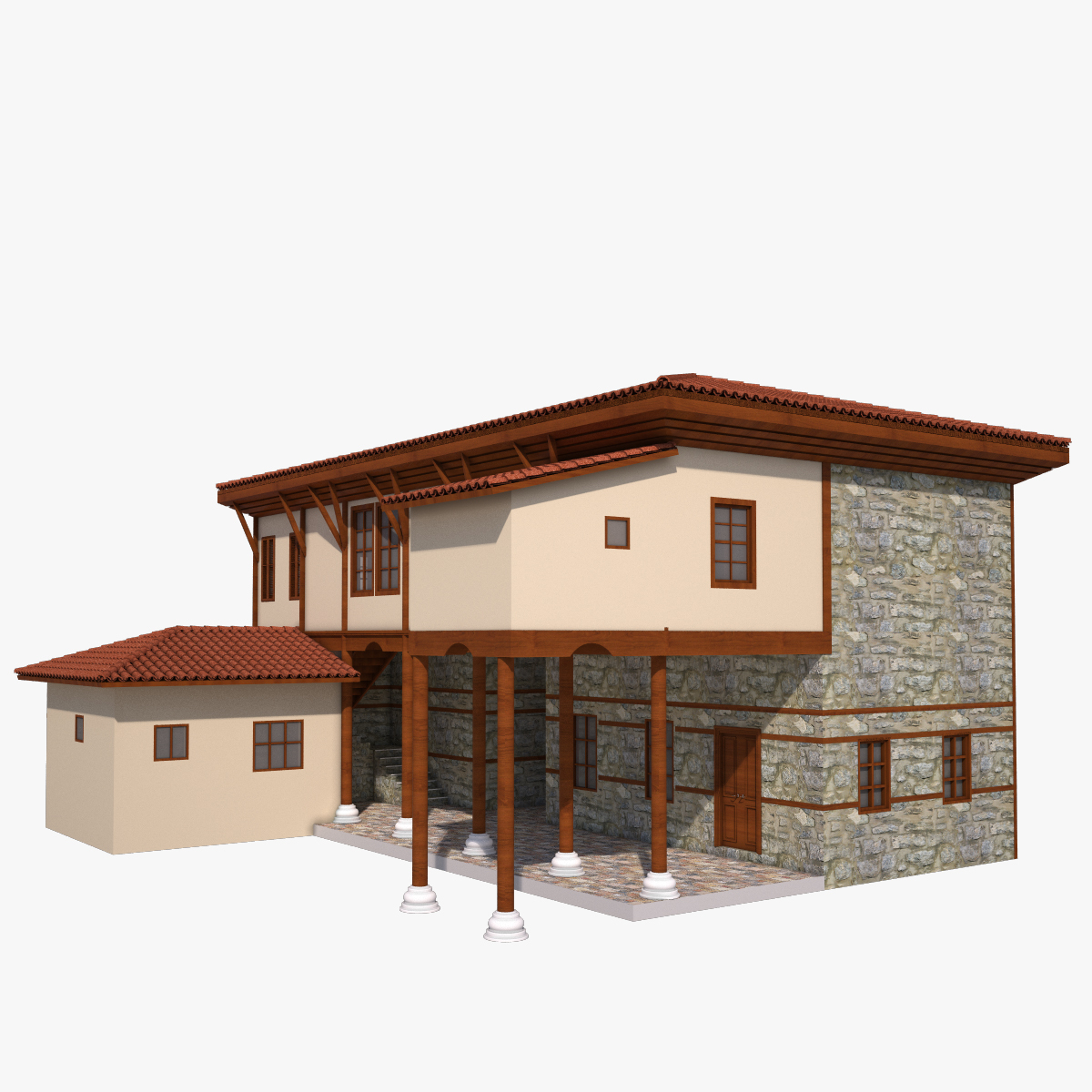 3d traditional ottoman house antalya model