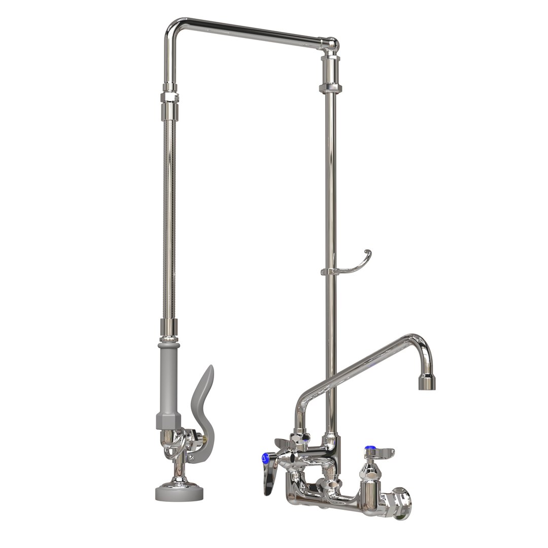 3D Wall Mount Mixing Faucet Pre-Rinse Overhead Swivel Arm Tsbrass ...
