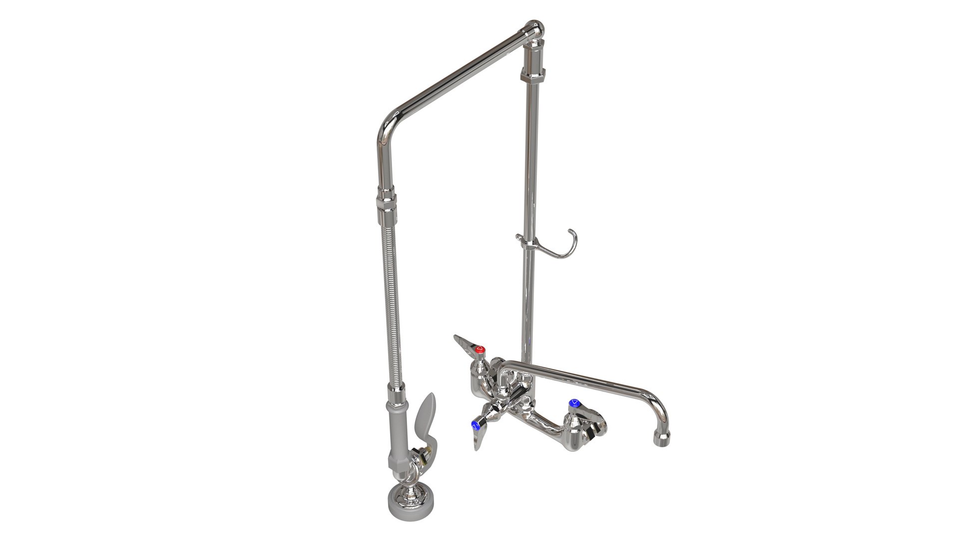 3D Wall Mount Mixing Faucet Pre-Rinse Overhead Swivel Arm Tsbrass ...