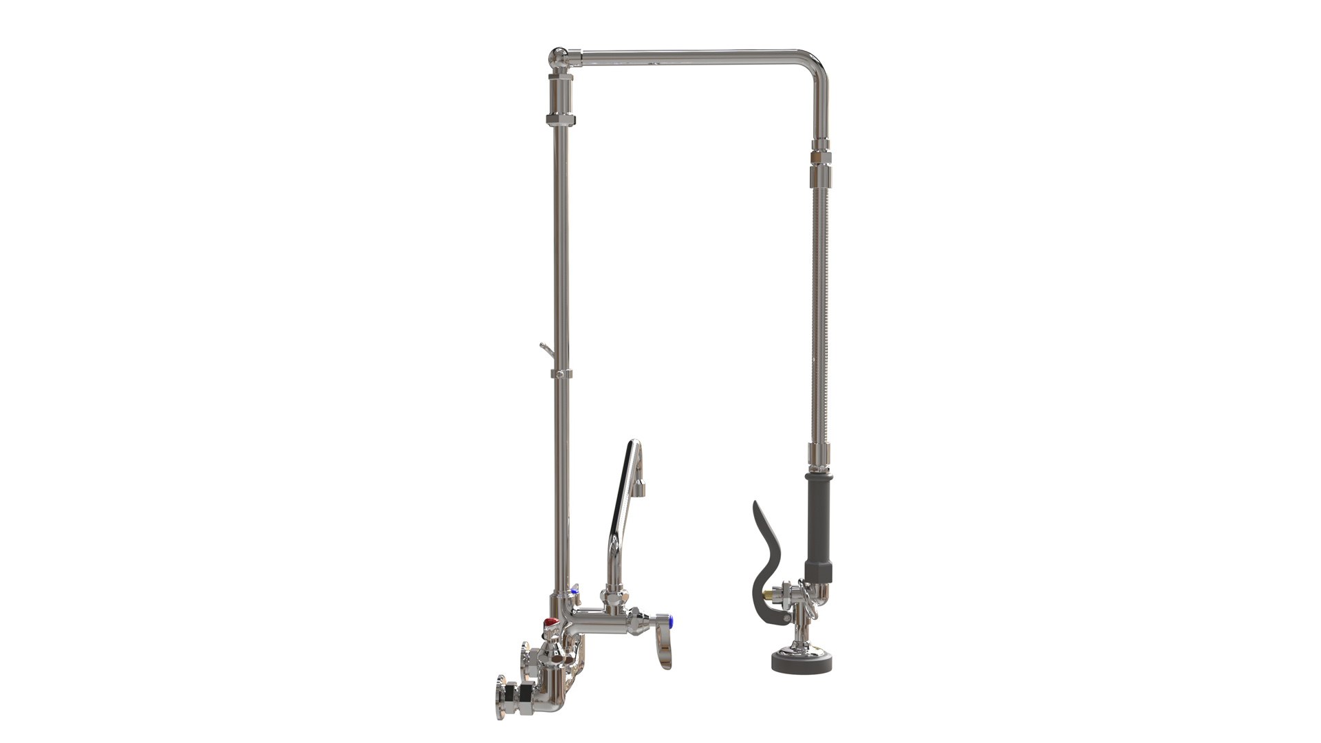 3D Wall Mount Mixing Faucet Pre-Rinse Overhead Swivel Arm Tsbrass ...