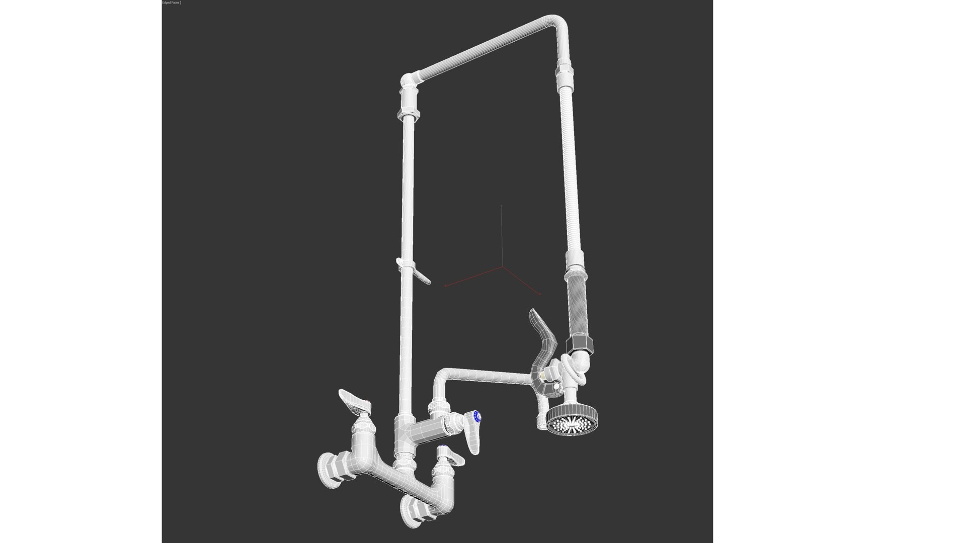 3D Wall Mount Mixing Faucet Pre-Rinse Overhead Swivel Arm Tsbrass ...