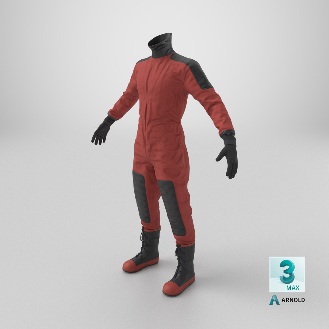 Diving Jumpsuit With Boots And Gloves Red 3D Model - TurboSquid 2494582