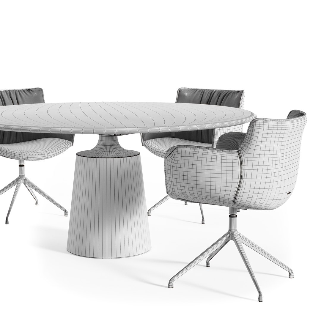 Cattelan Italia Yoda Argile Table Rhonda Chair 3D Model - TurboSquid ...