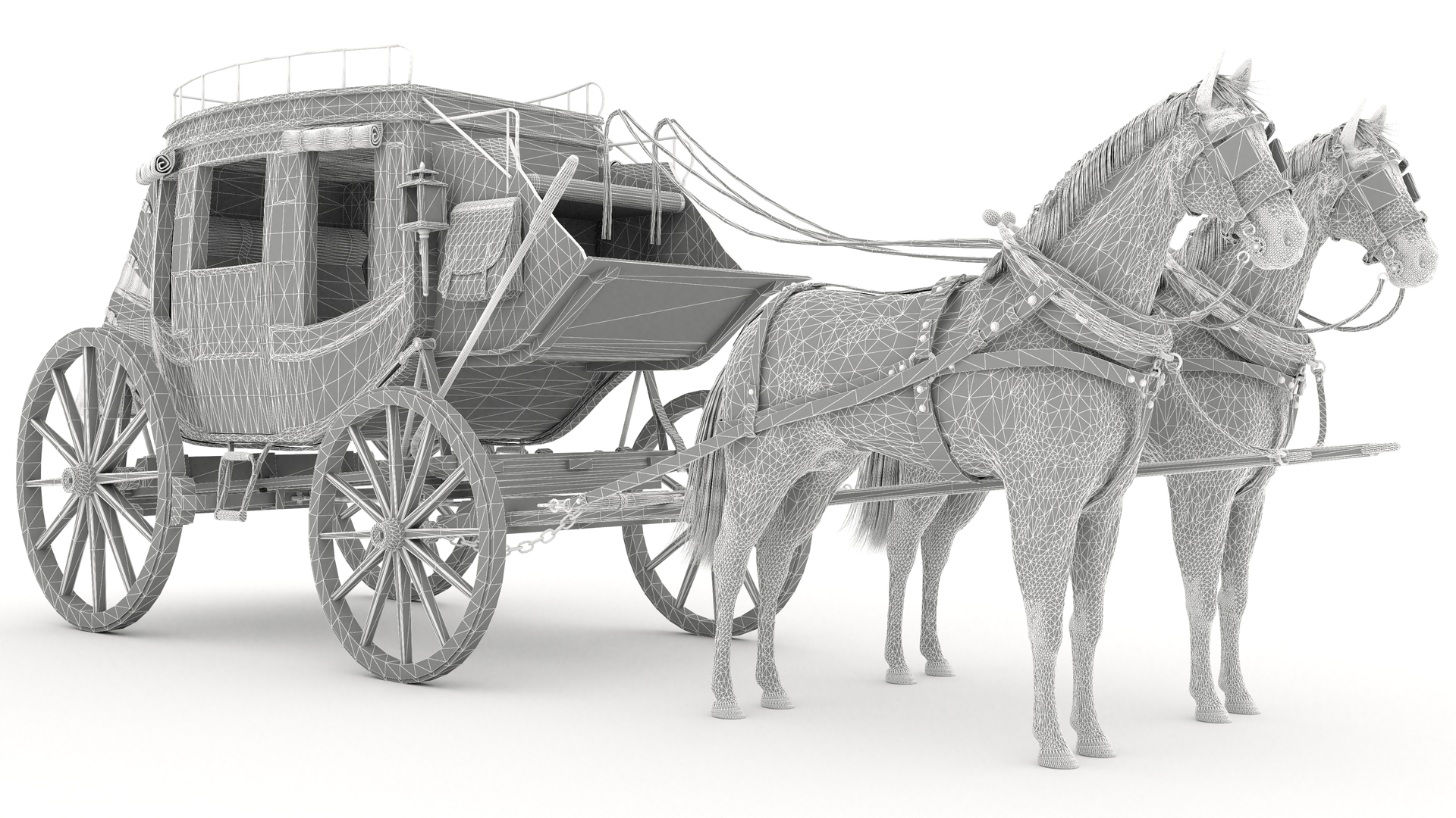 3D Horse Carriage model - TurboSquid 1954036