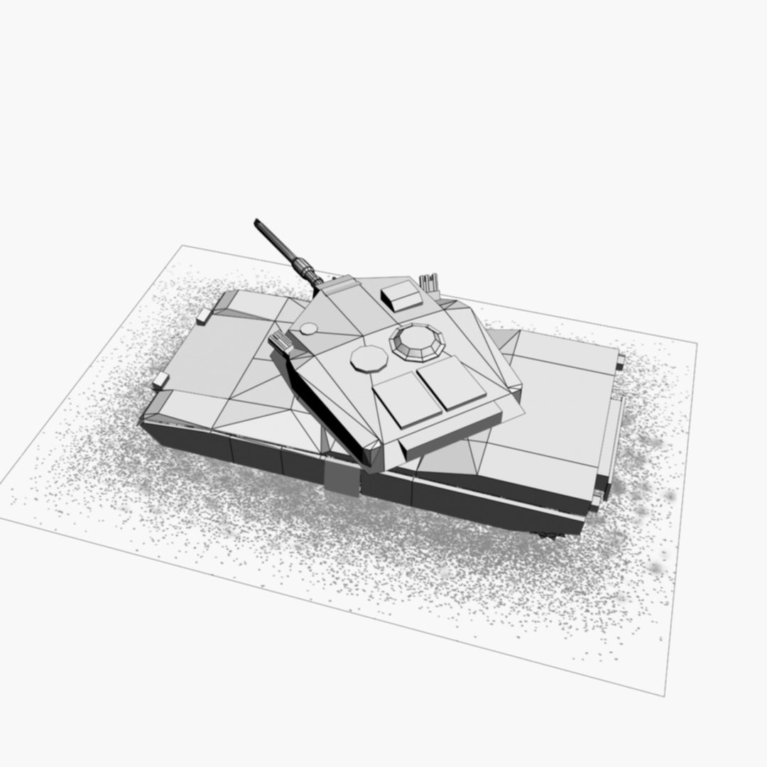 3d model burned m1 abrams tank