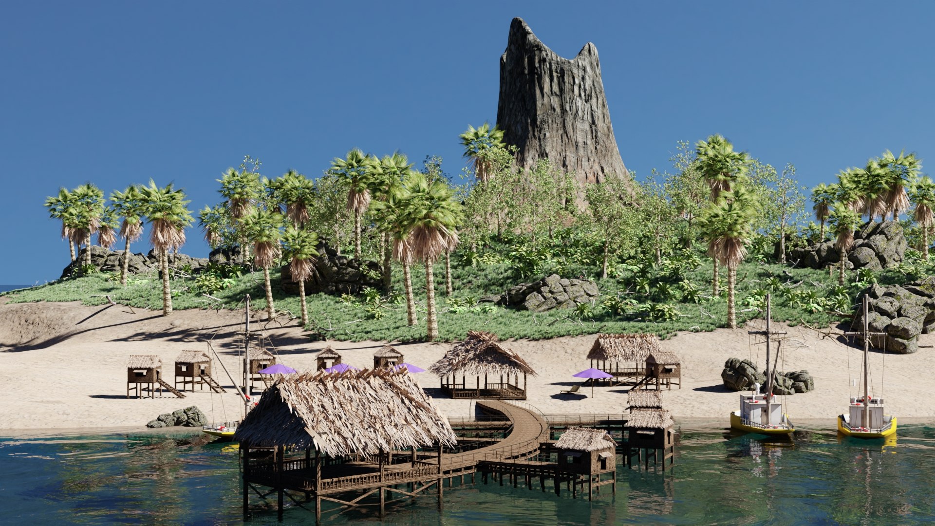 3D Island Scene Model - TurboSquid 1746910