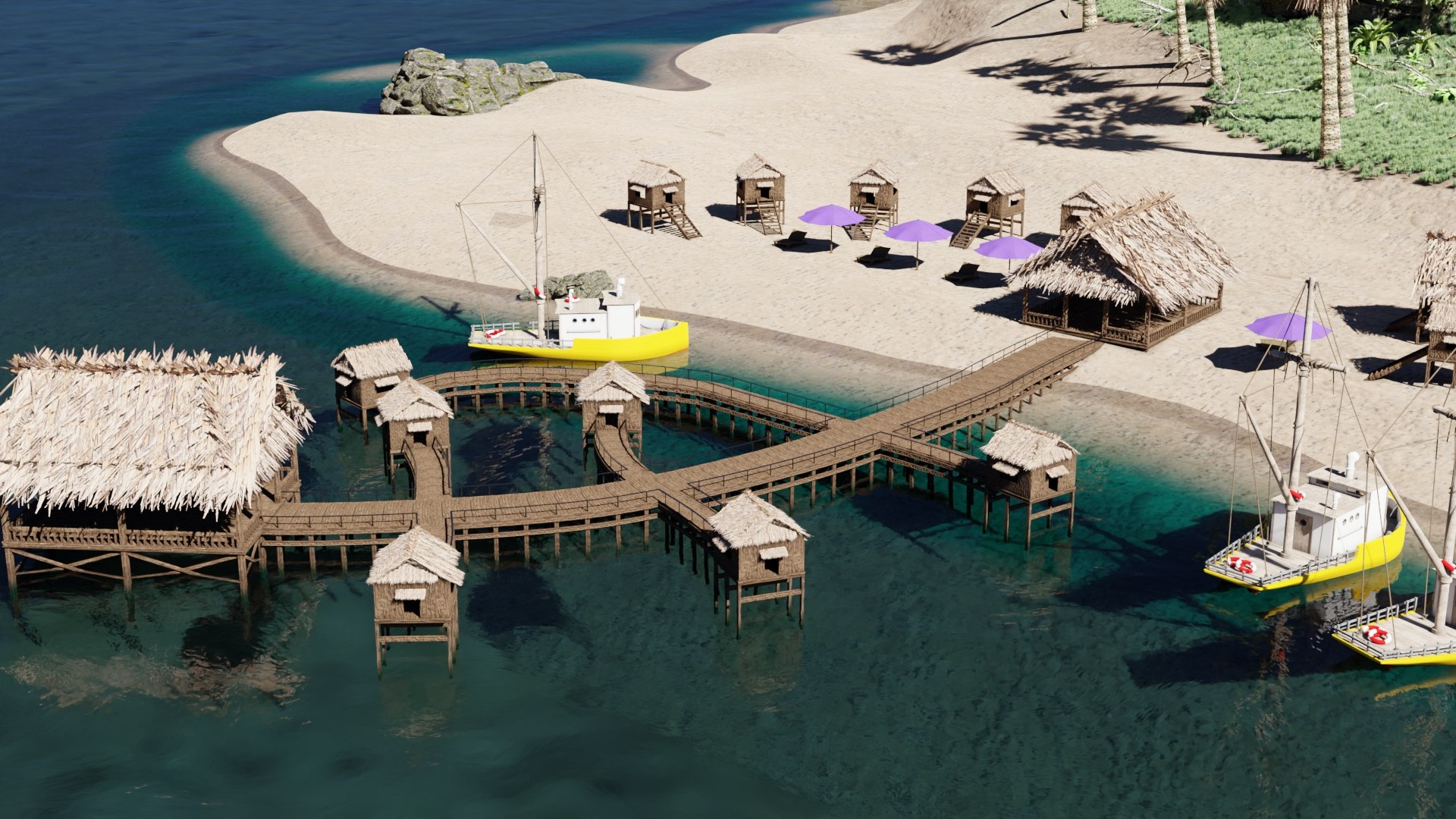 3D Island Scene Model - TurboSquid 1746910