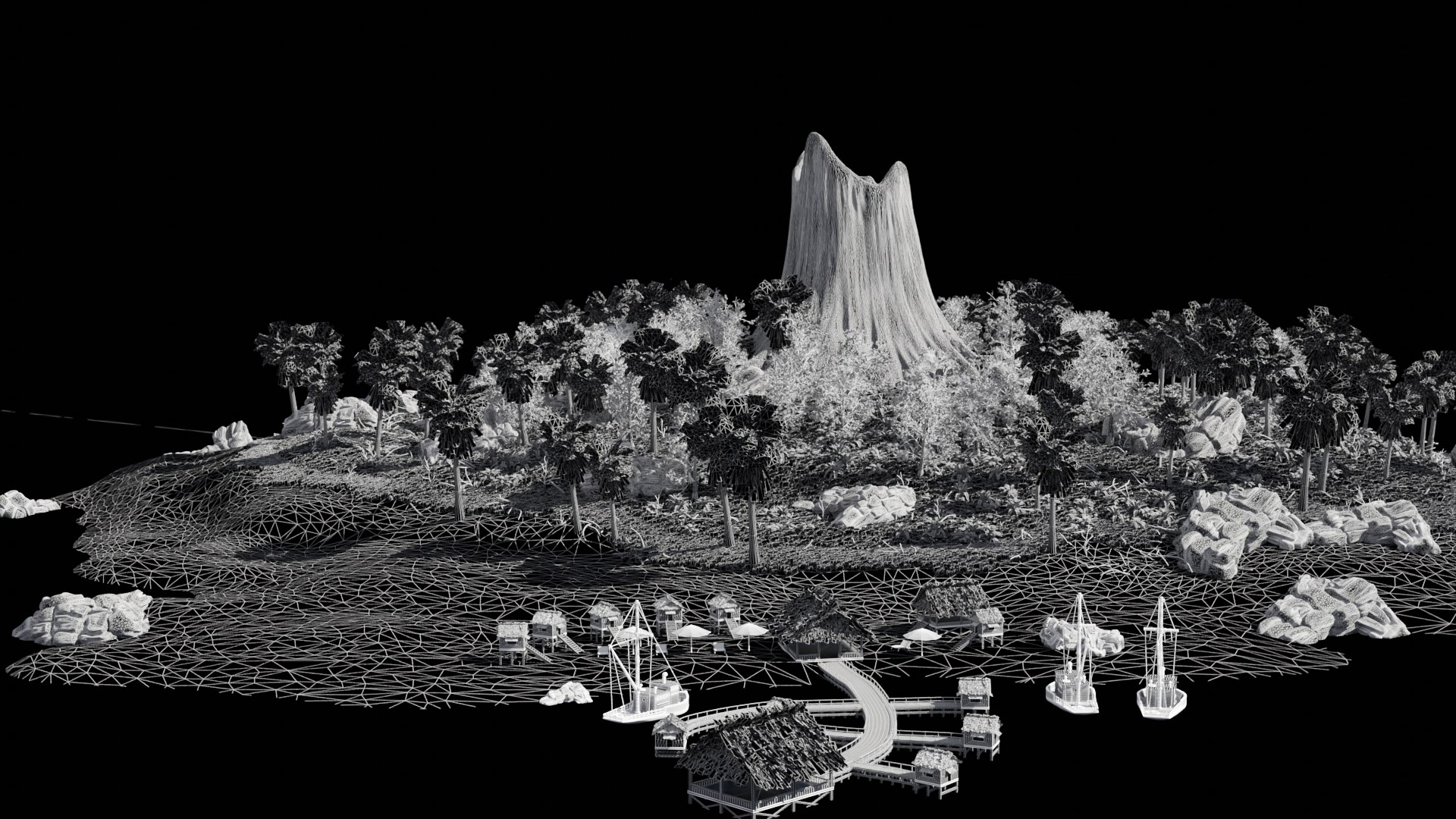 3D Island Scene Model - TurboSquid 1746910