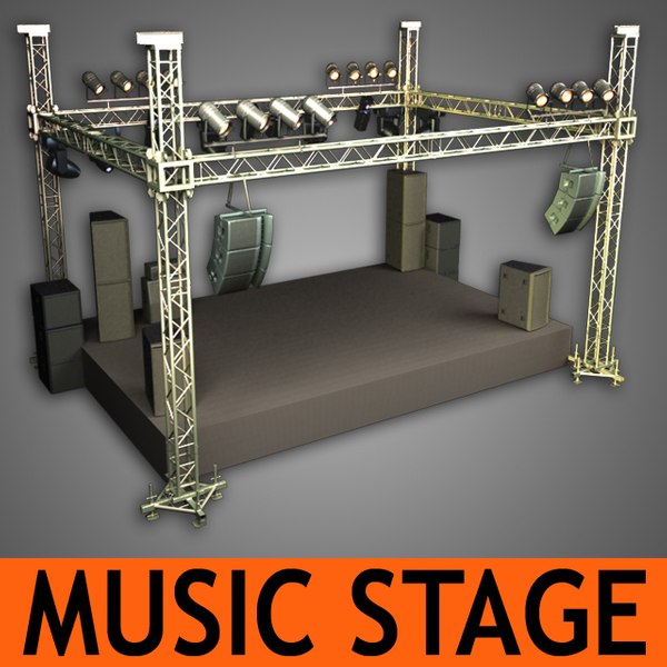 music stage speakers 3d model