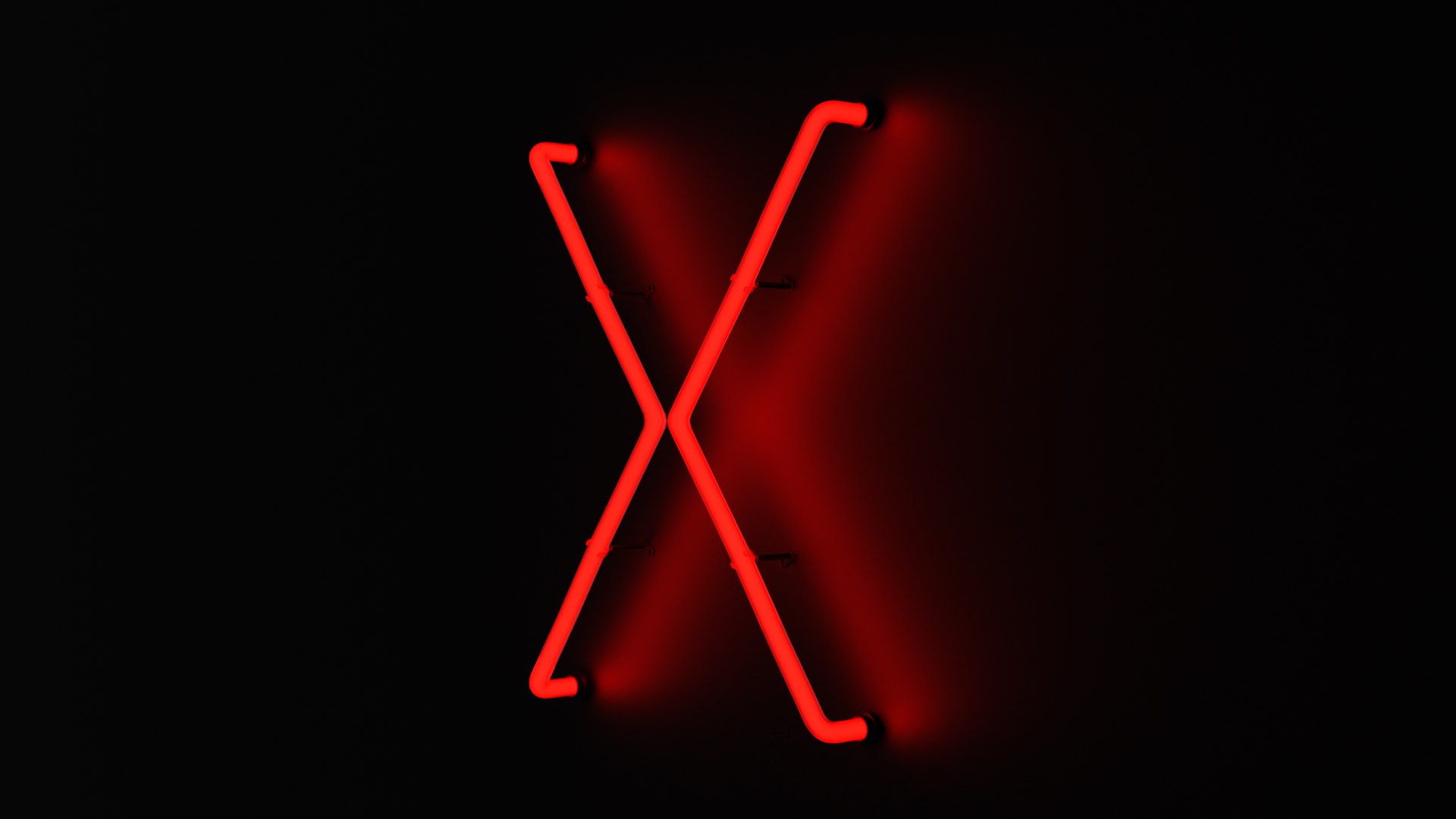 3D Model Neon Red Alphabet X - TurboSquid 2162274