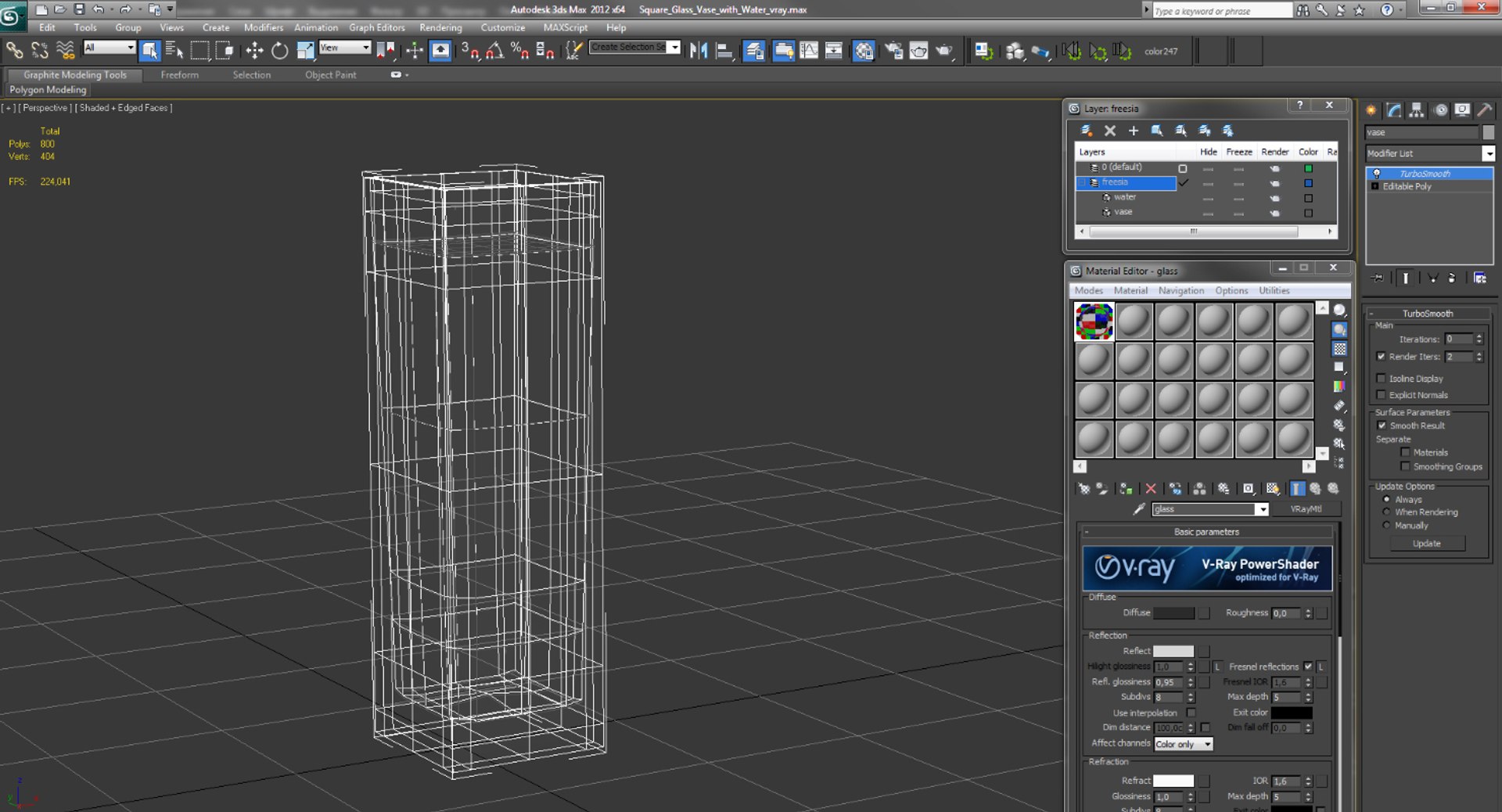 3D square glass vase water - TurboSquid 1255696