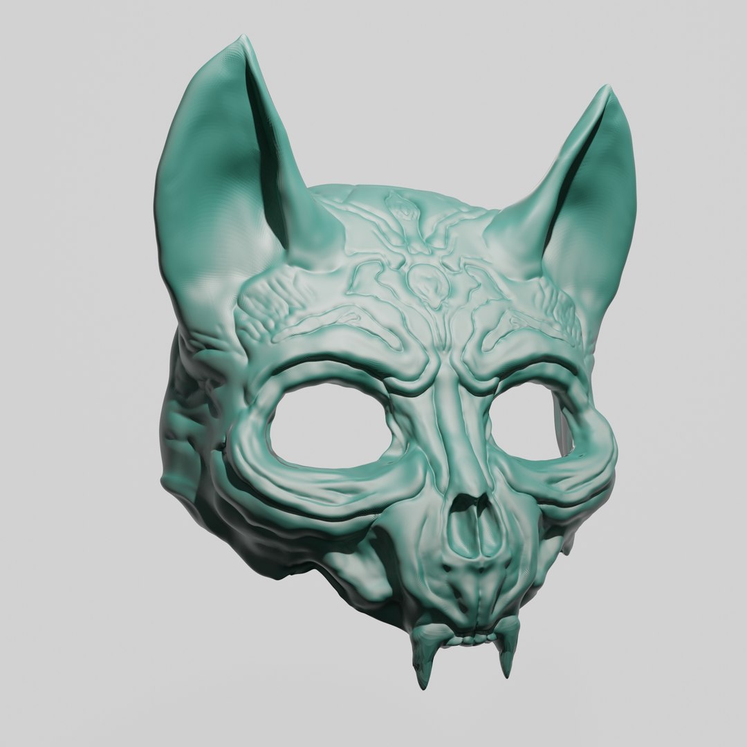 3D Cat Skull Mask Printing - TurboSquid 1466094