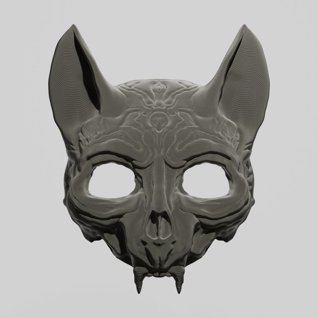 3D Cat Skull Mask Printing - TurboSquid 1466094