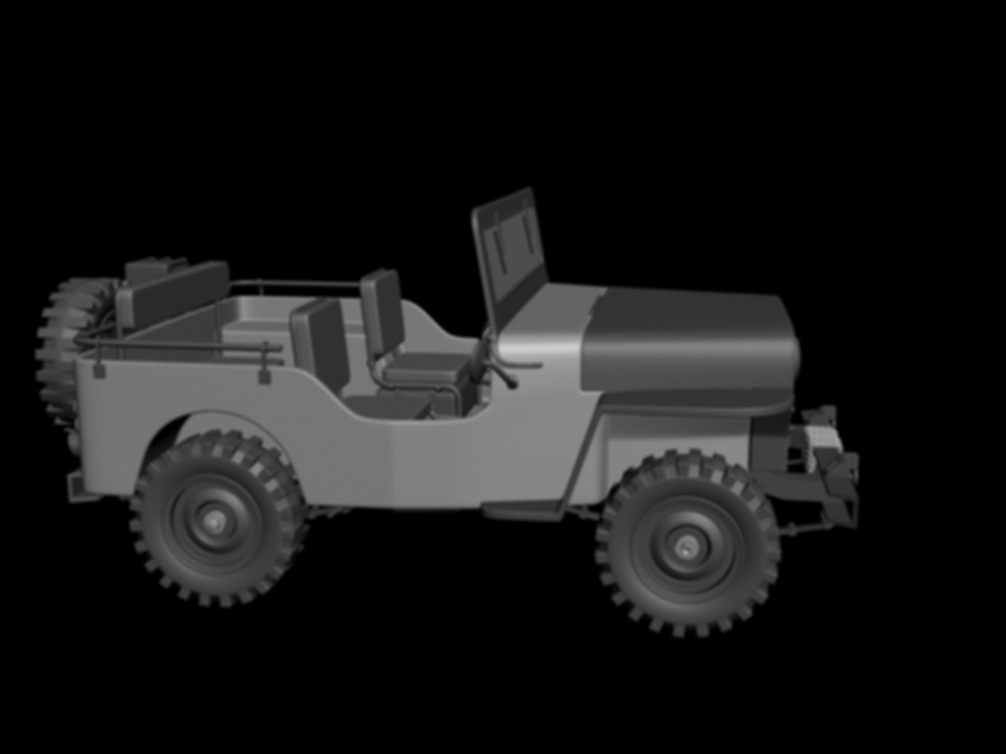 3d Model Army Jeep