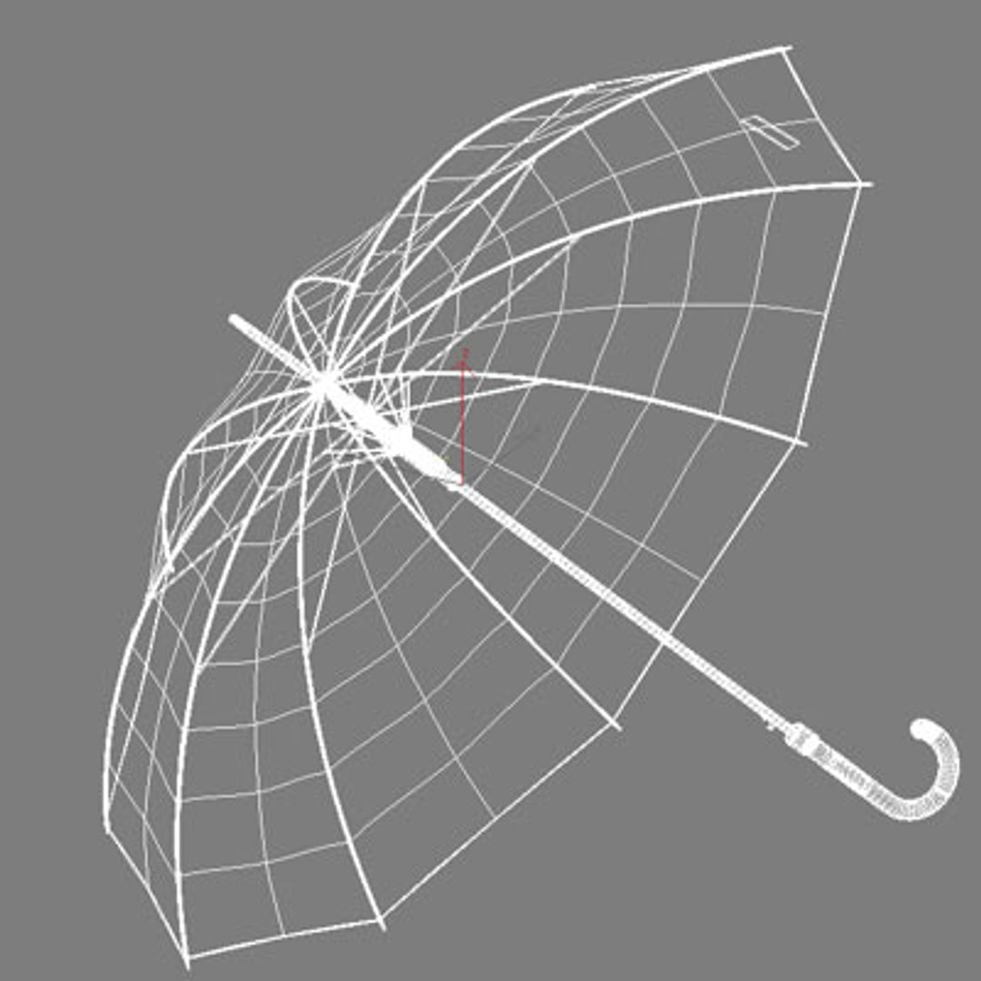 Red White Umbrella Animation 3d Model