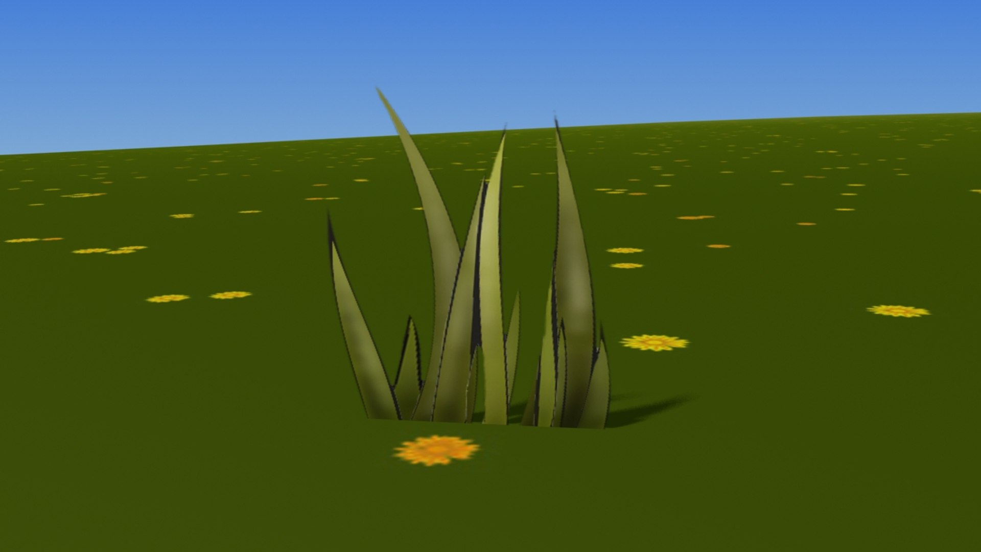 3dsmax cartoon gras flower
