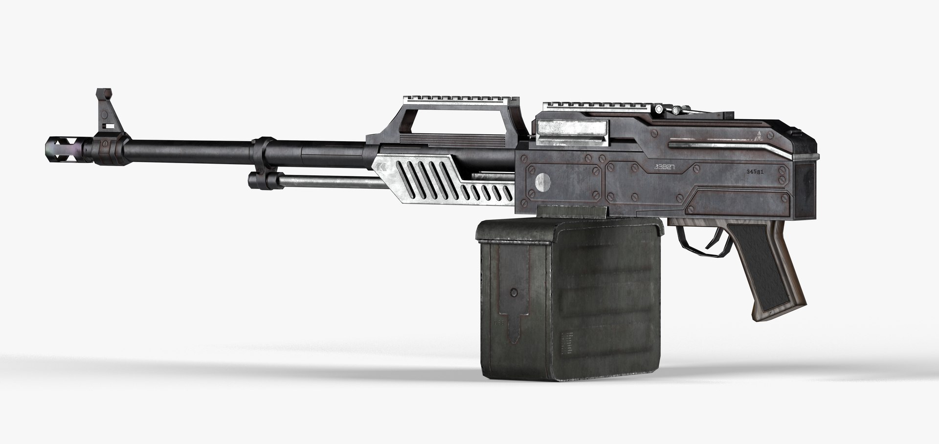 3D Machine Gun RPD AK47 Game Ready - TurboSquid 2047443